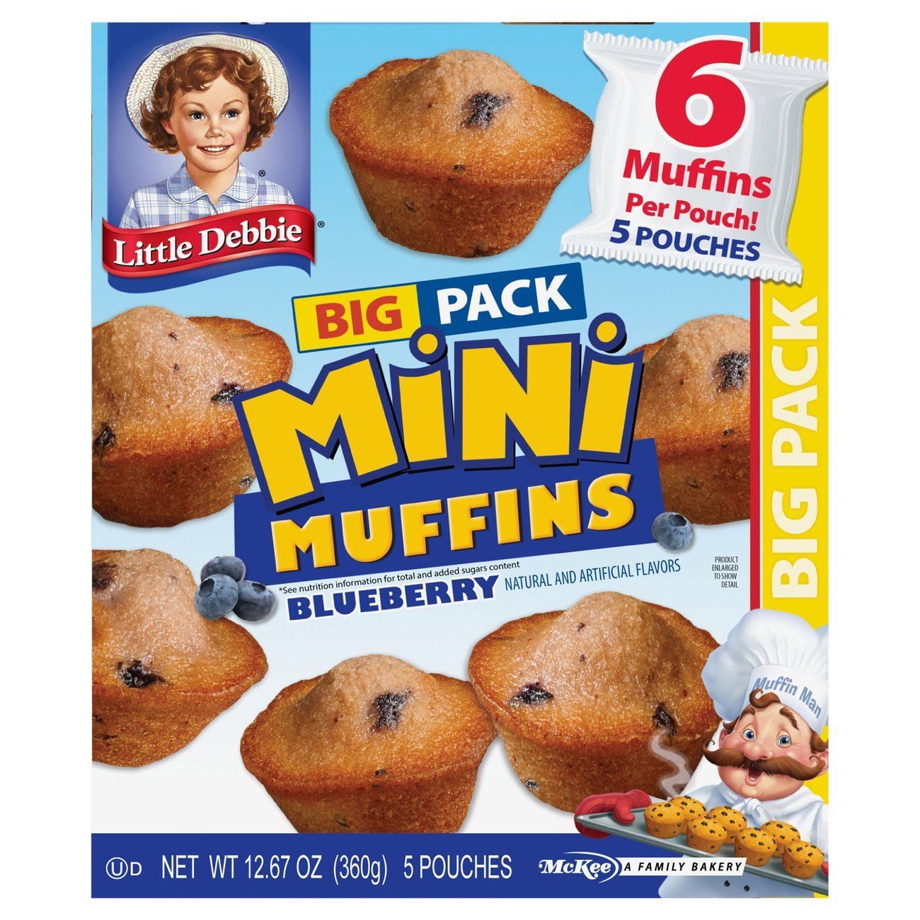 LITTLE DEBBIE Blueberry Mini Muffins Big Pack - 5 ct Package May Vary ...