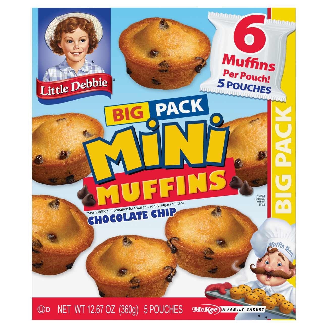 LITTLE DEBBIE Mini Chocolate Chip Muffins Big Pack, 5 ct, Mini ...