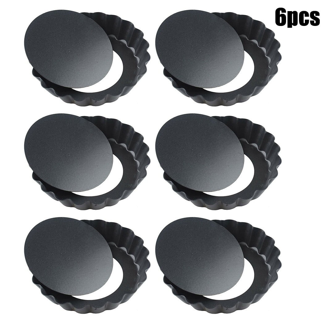 LITTLE HOME 6 Pack Mini Tart Pans 4 Inch with Removable Bottom Round ...