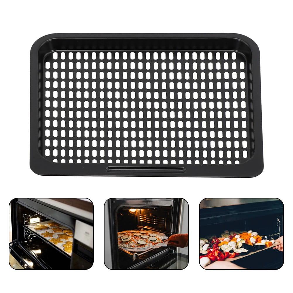 LITTLE HOME Carbon Steel Air Fryer Cooking Tray with Detachable Mesh ...