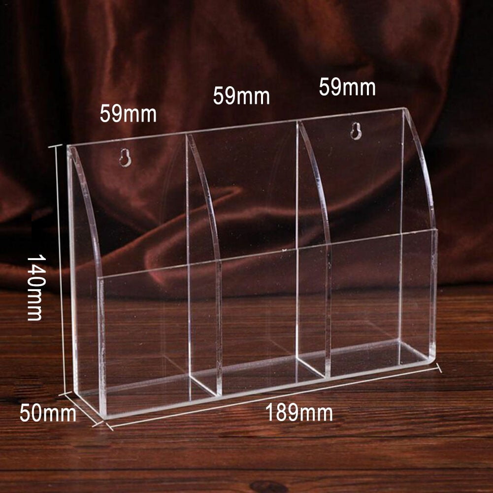 LITTLE HOME Clear Acrylic Remote Control Holder Wall Mount Storage Box ...