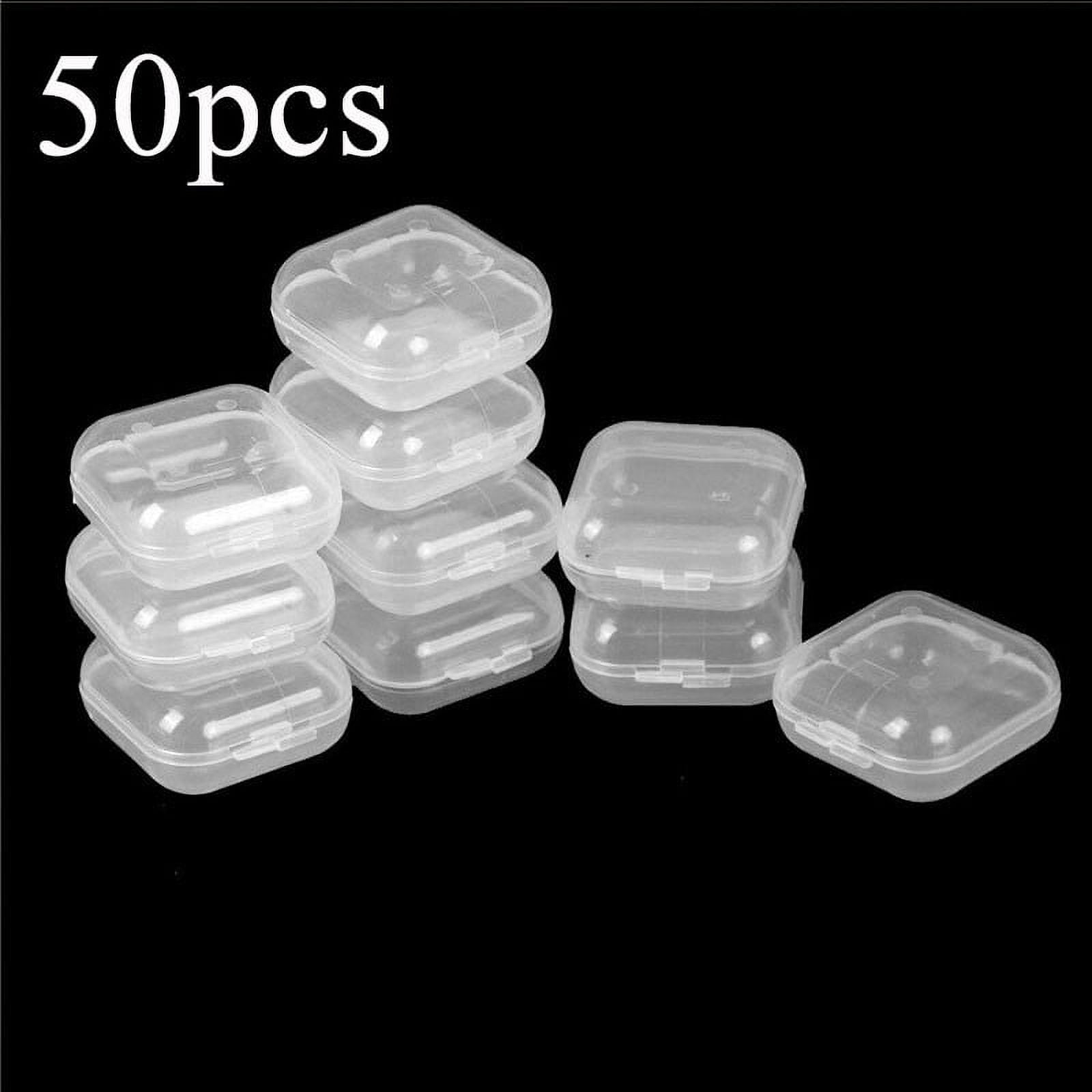 LITTLE HOME Clear Plastic Mini Storage Boxes 50 Pack - Small ...