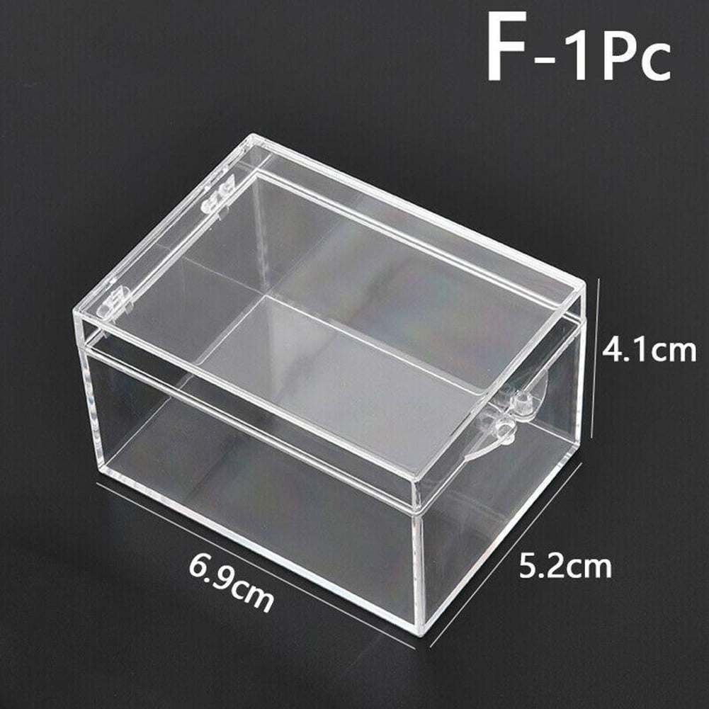 LITTLE HOME Clear Plastic Storage Box Set Rectangular Organizer ...
