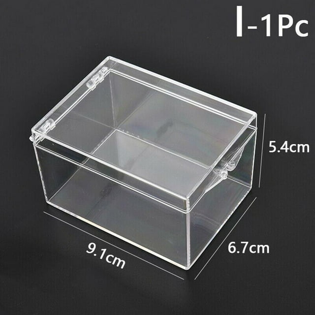 LITTLE HOME Clear Plastic Storage Box Set Rectangular Organizer ...