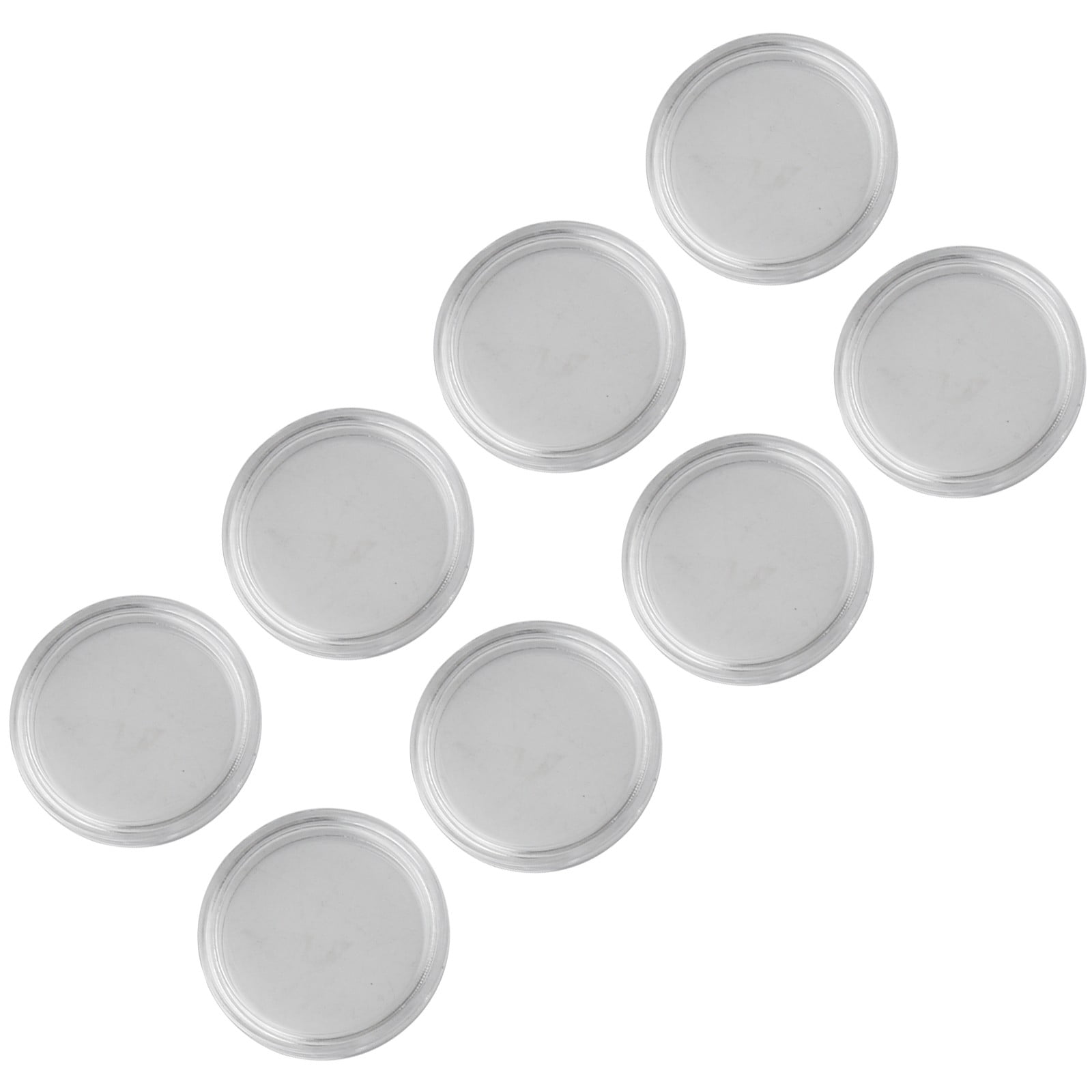 LITTLE HOME Clear Round Coin Capsules 25mm with Storage Box - 100 Pack ...