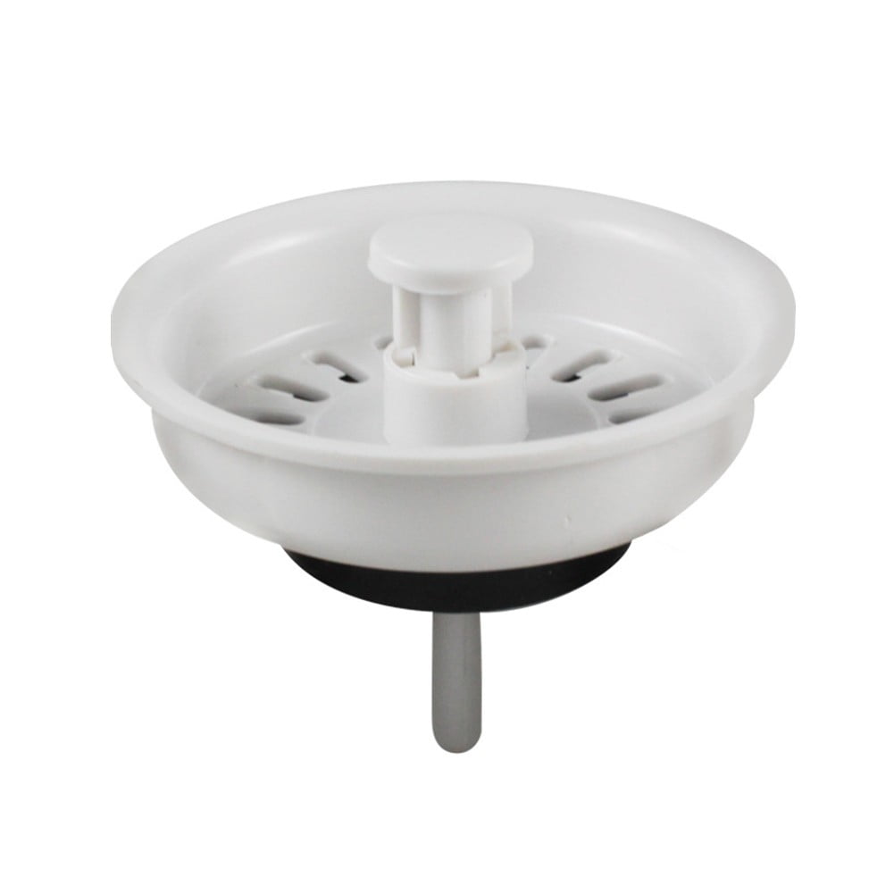 LITTLE HOME Kitchen Sink Strainer Cover 80mm White Plastic Drain ...