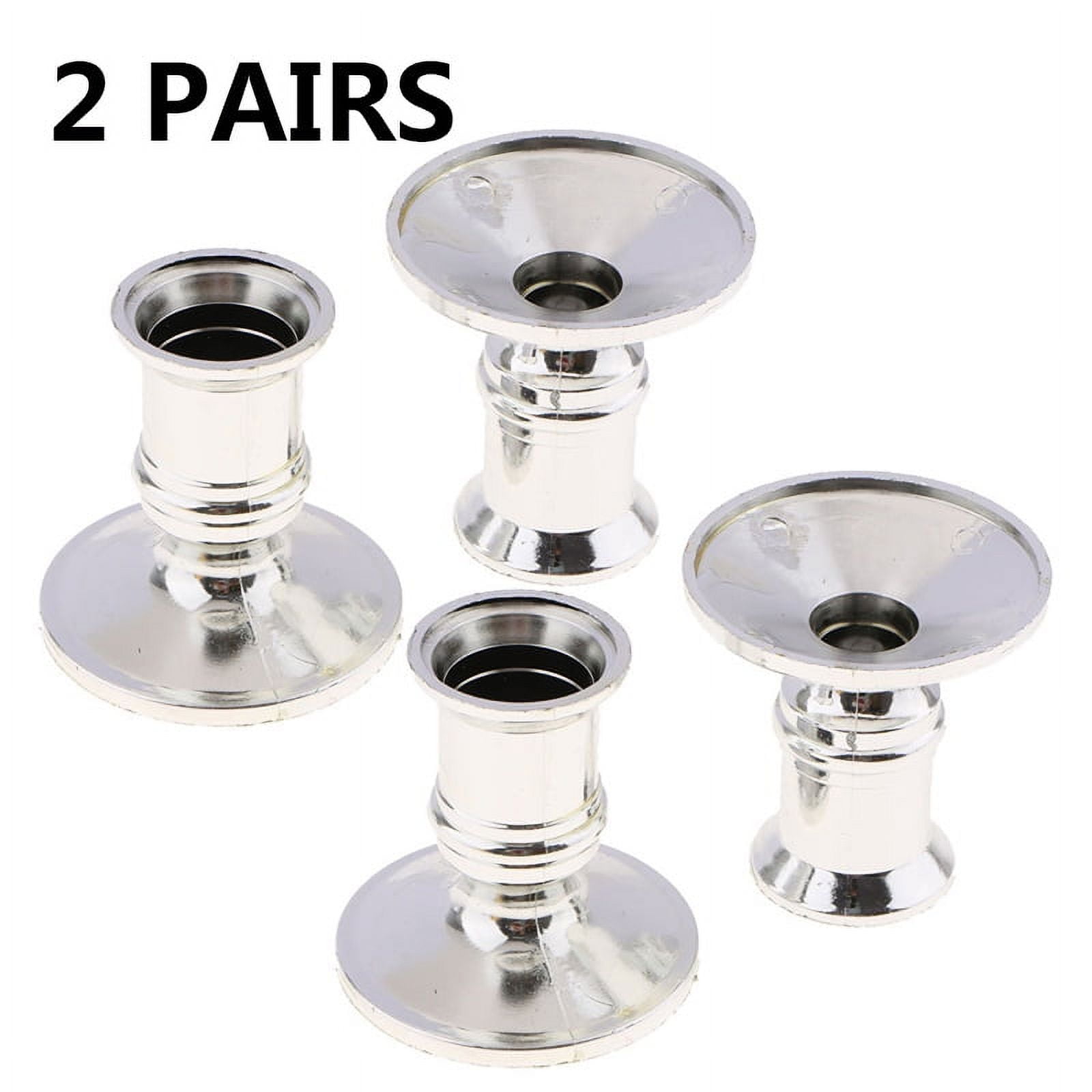 LITTLE HOME Plastic Pillar Candle Base Candlestick Holders Set of 2 ...