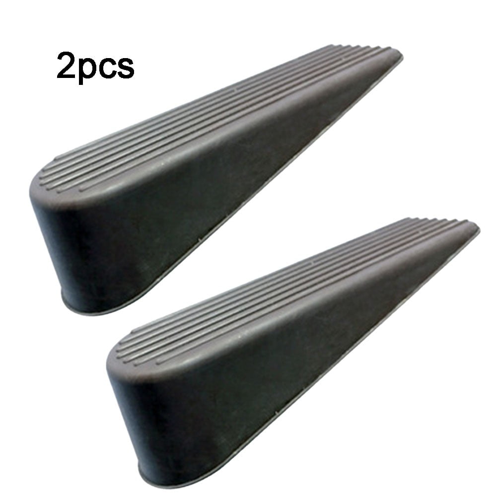 LITTLE HOME Rubber Door Stopper 2-Pack - Non-Slip Wedge Doorstop for ...