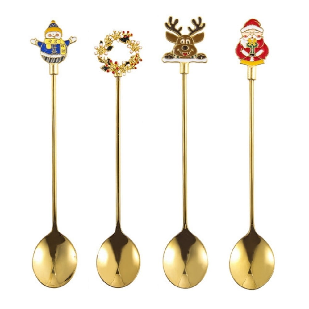 LITTLE HOME Stainless Steel Coffee Spoons Set of 4 - Colorful Tea ...