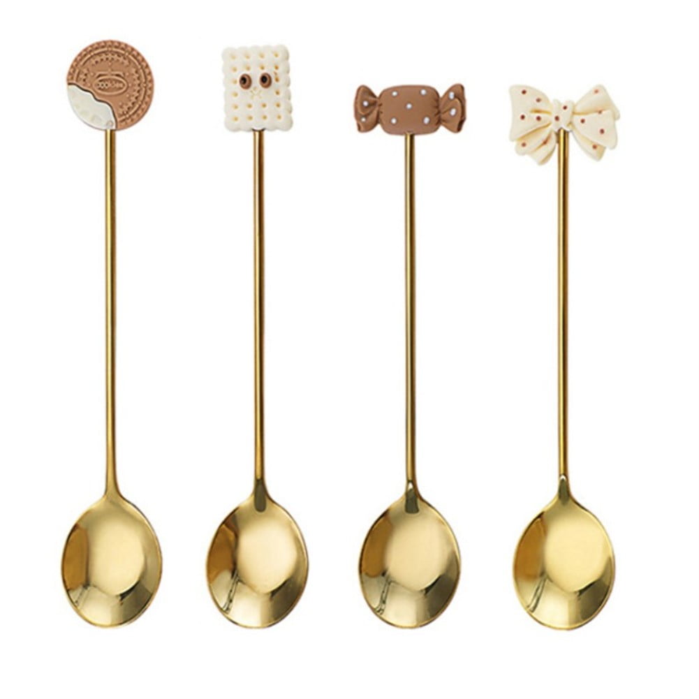 LITTLE HOME Stainless Steel Coffee Spoons Set of 4 - Colorful Tea ...