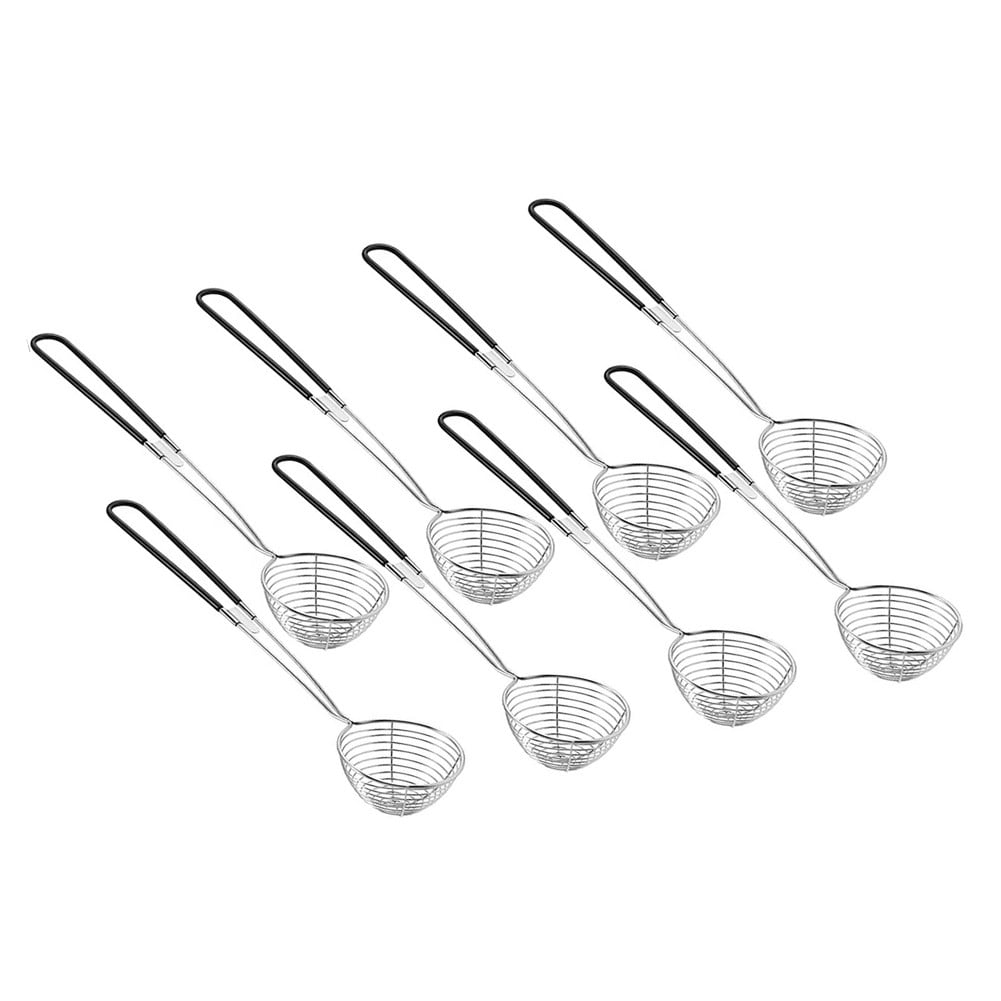 LITTLE HOME Stainless Steel Hot Pot Strainer Scoops Set of 8 - Long ...