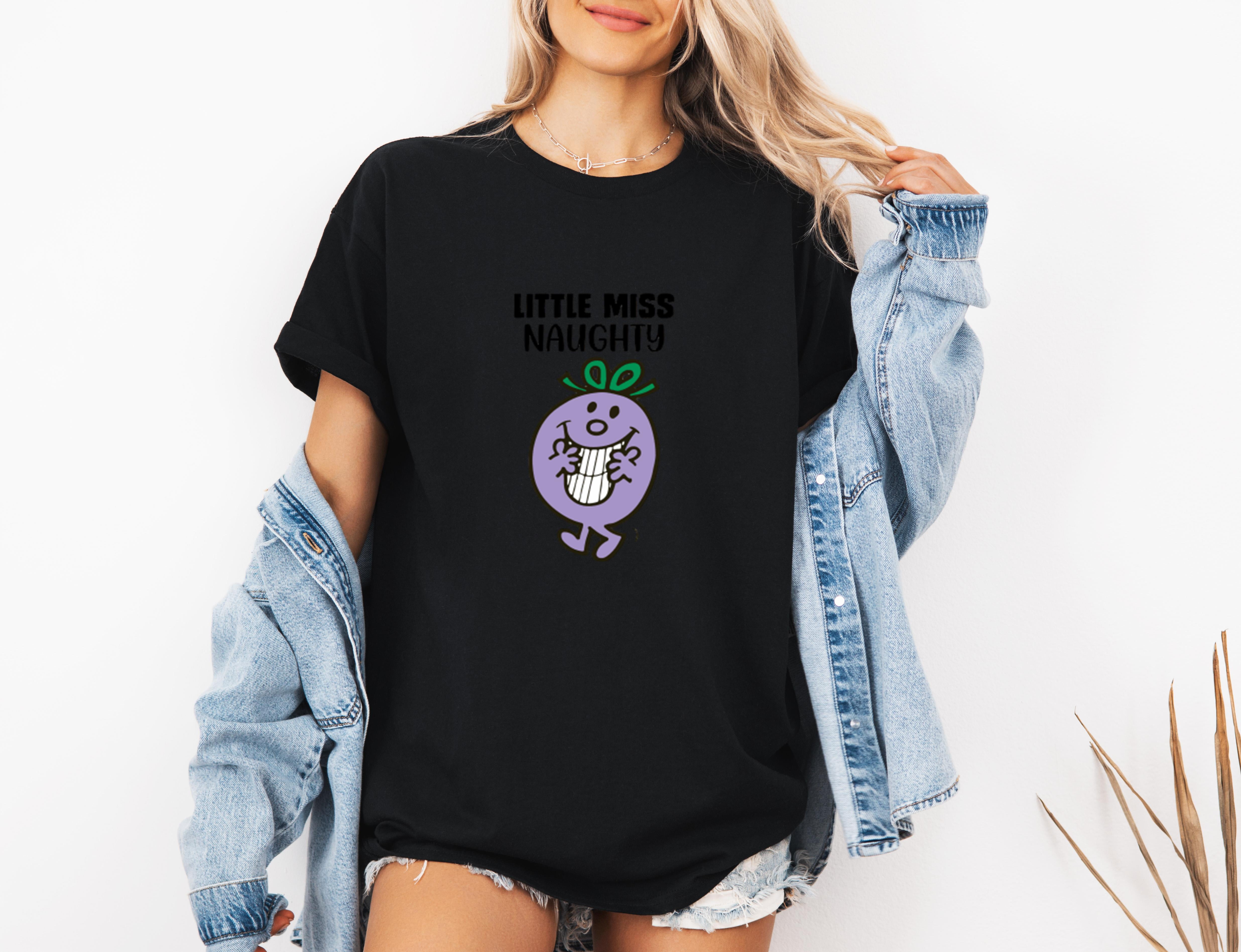 LITTLE MISS NAUGHTY Mischievous Funny Character Book Nostalgia Meme T-Shirt - Walmart.com