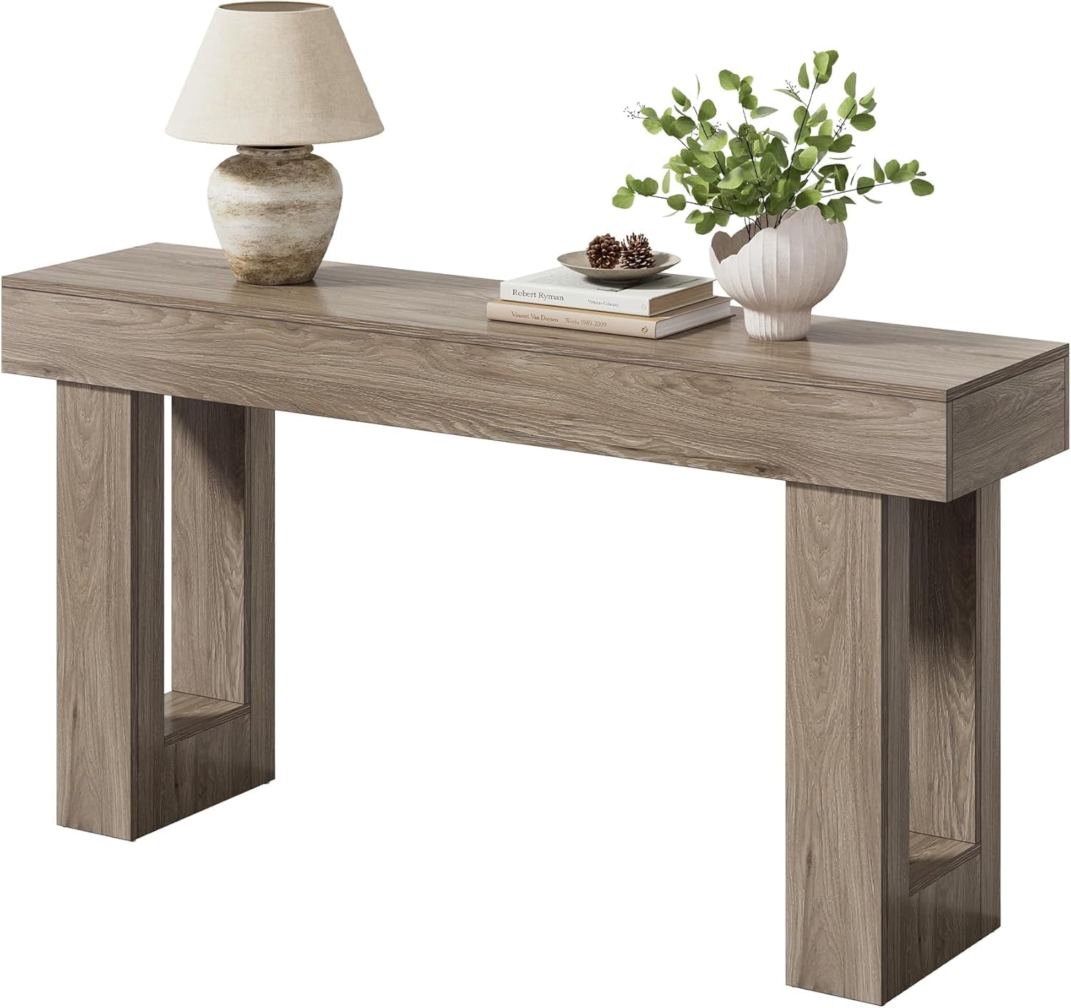 LITTLE TREE 63-Inch Long Console Tables for Entryway, Large Sofa Table ...