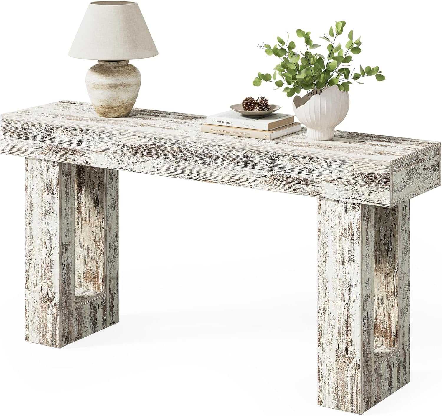 LITTLE TREE 63-Inch Long Console Tables for Entryway, Large Sofa Table ...