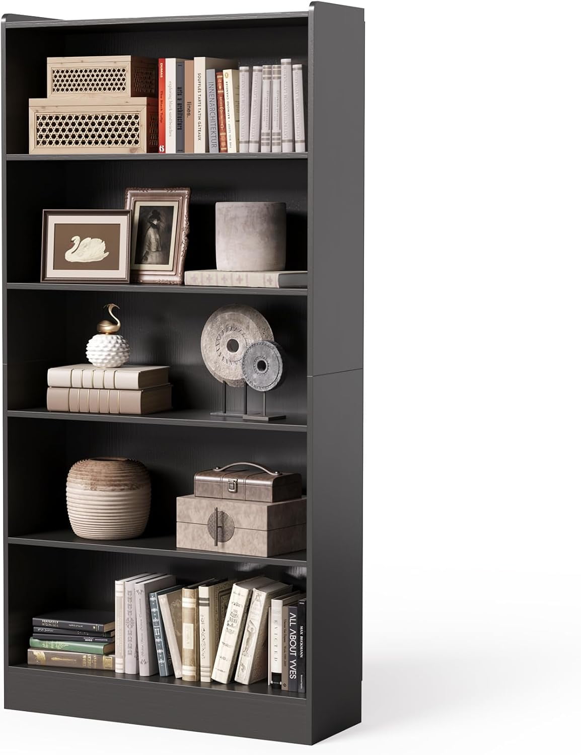 LITTLE TREE 72 Inch Tall Bookcase, Freestanding 6-Tier Library ...