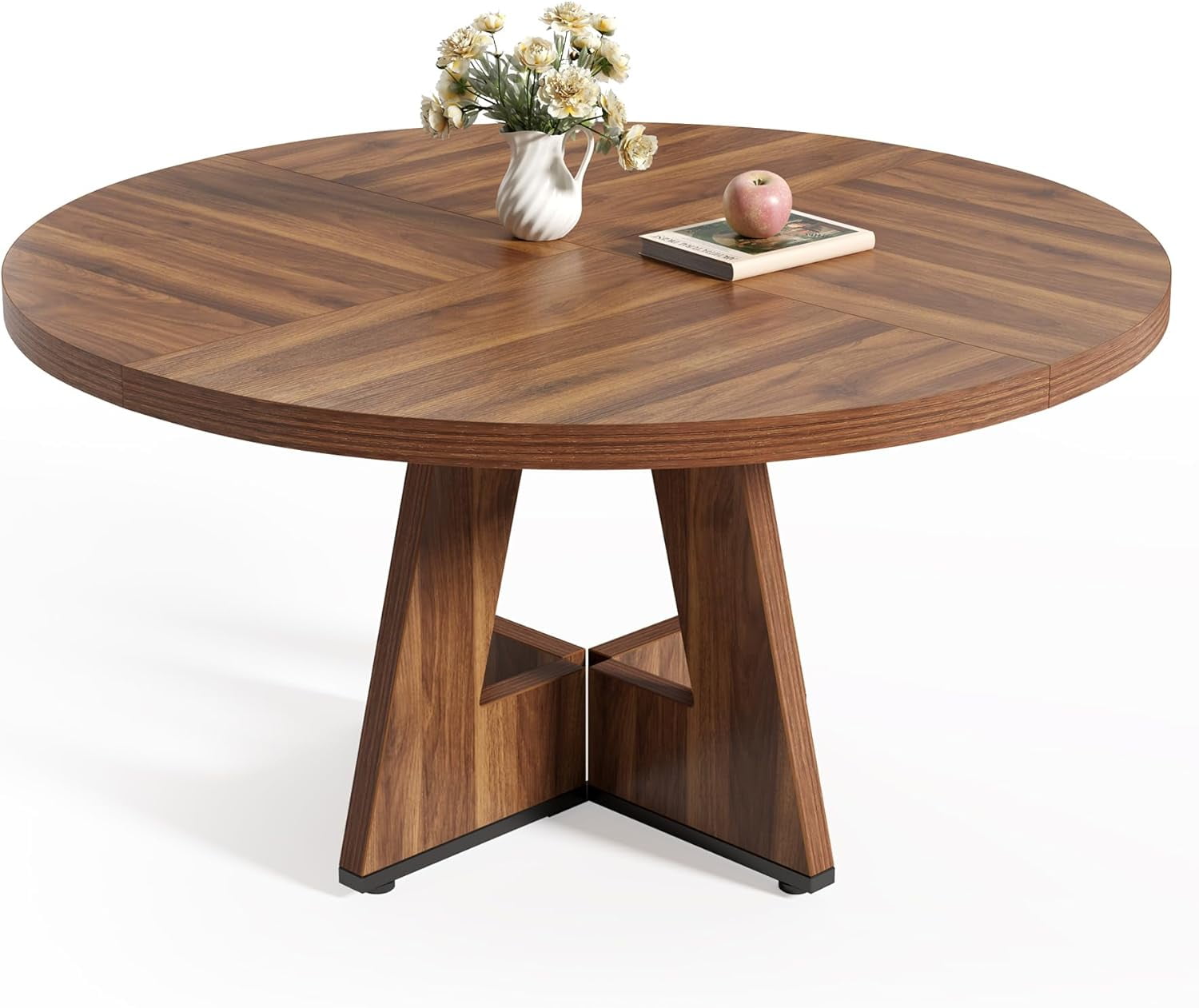 LITTLE TREE Round Dining Table for 4-6 People, 47 Inches Dining Room ...