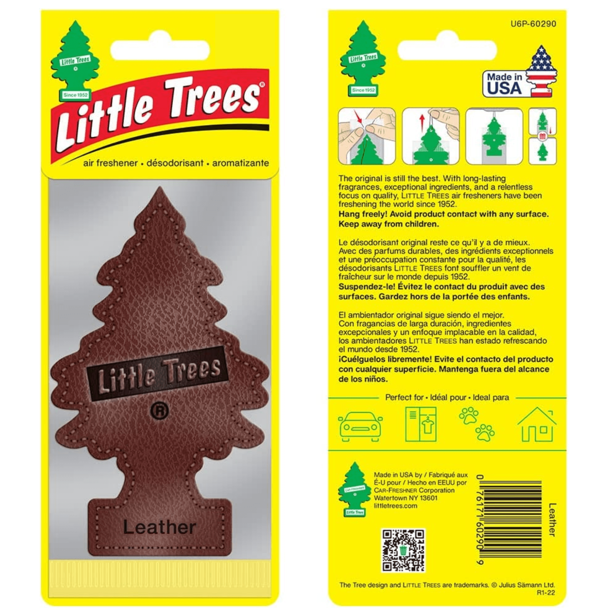 LITTLE TREES Car Air Freshener Hanging Tree Provides Long Lasting Scent ...