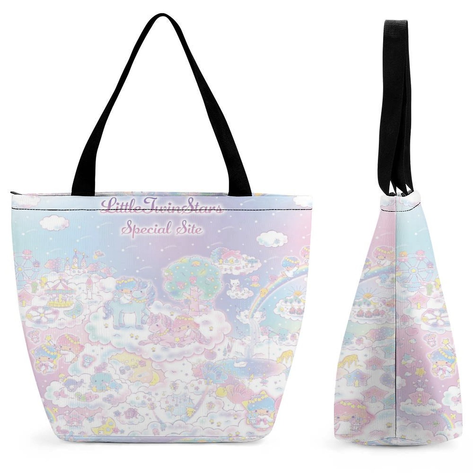 LITTLE TWIN STARS Handbag Anime Zipper Shopping Bag LITTLE TWIN STARS ...