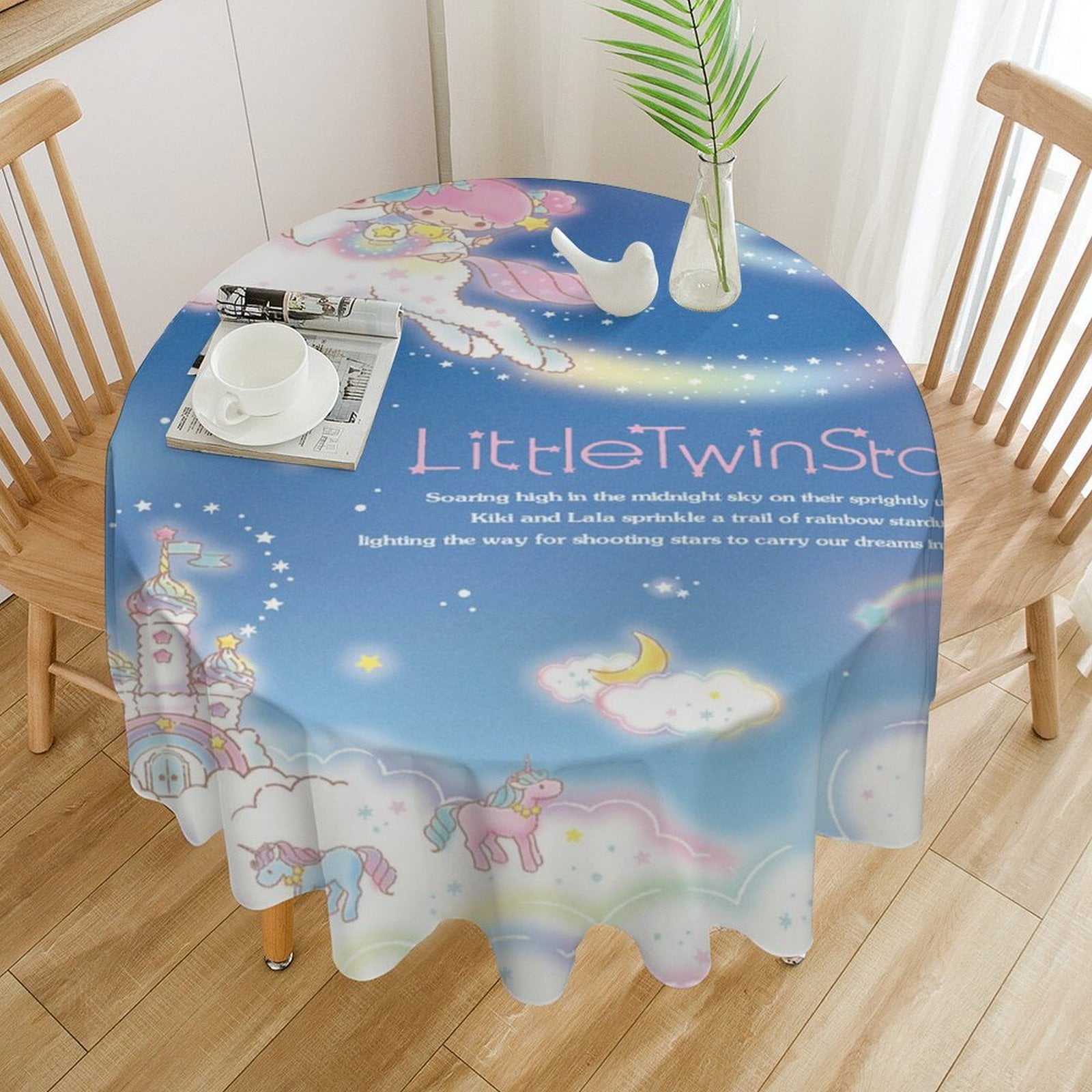 LITTLE TWIN STARS Tablecloth Anime for Dining Table Picnic Gift 70x70in ...