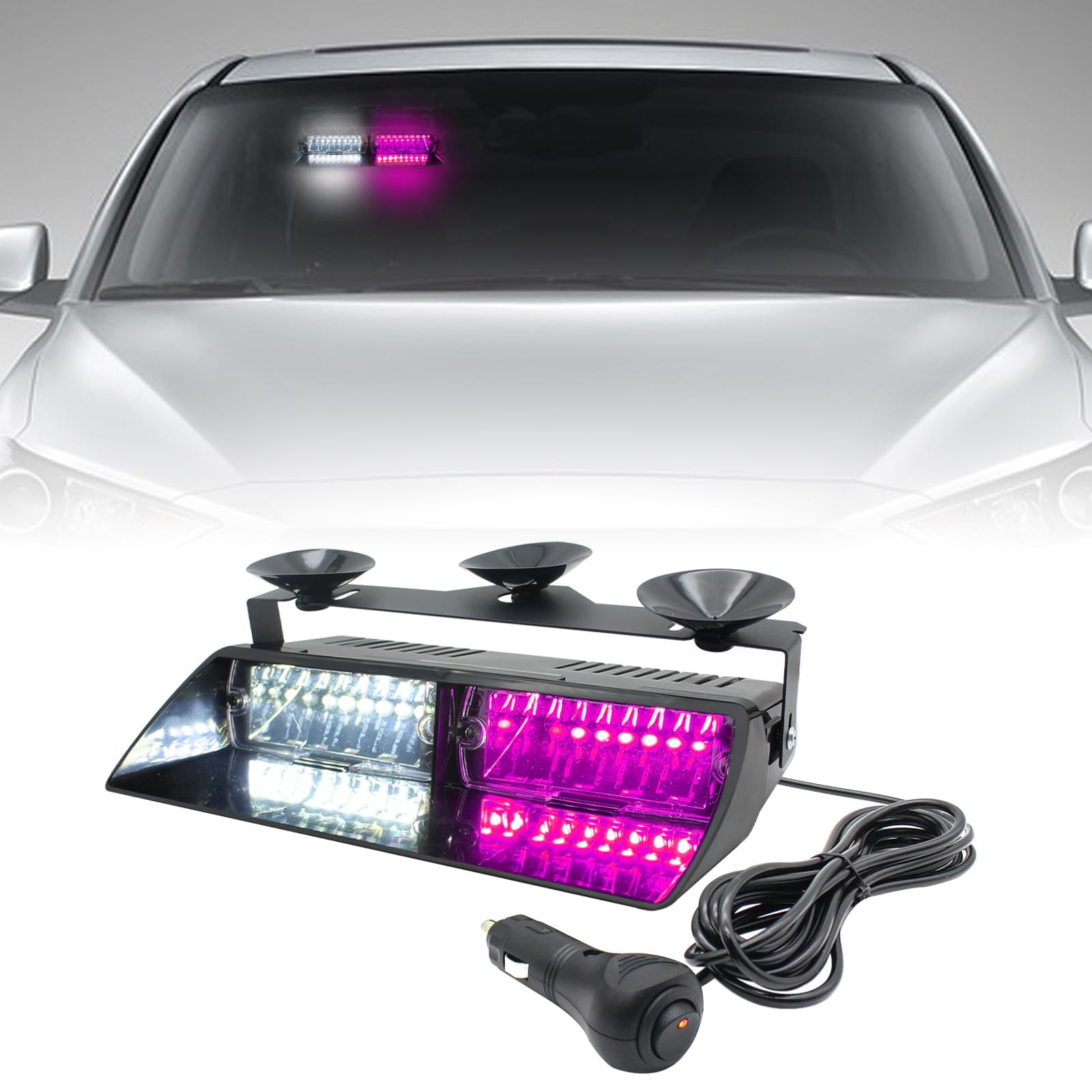 LITUPDAW LED Dash Emergency KEF16 Strobe Light Interior Windshield with ...