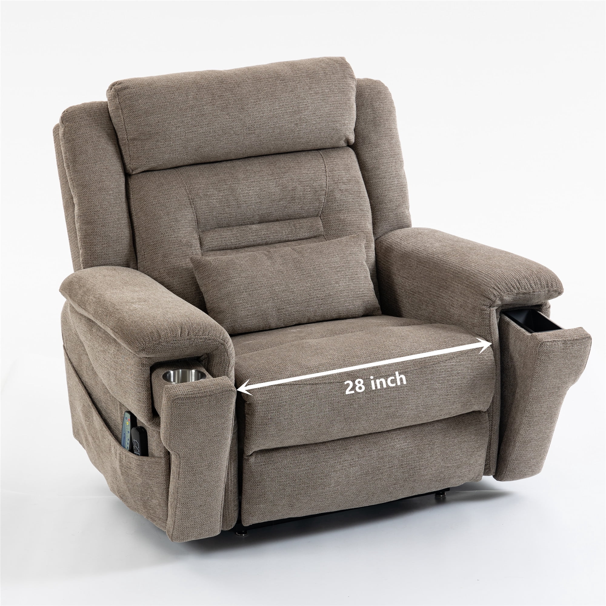 LITVZ 28 Inch Extra Wide Recliner Lay Flat, Big Man 400lbs Oversized ...