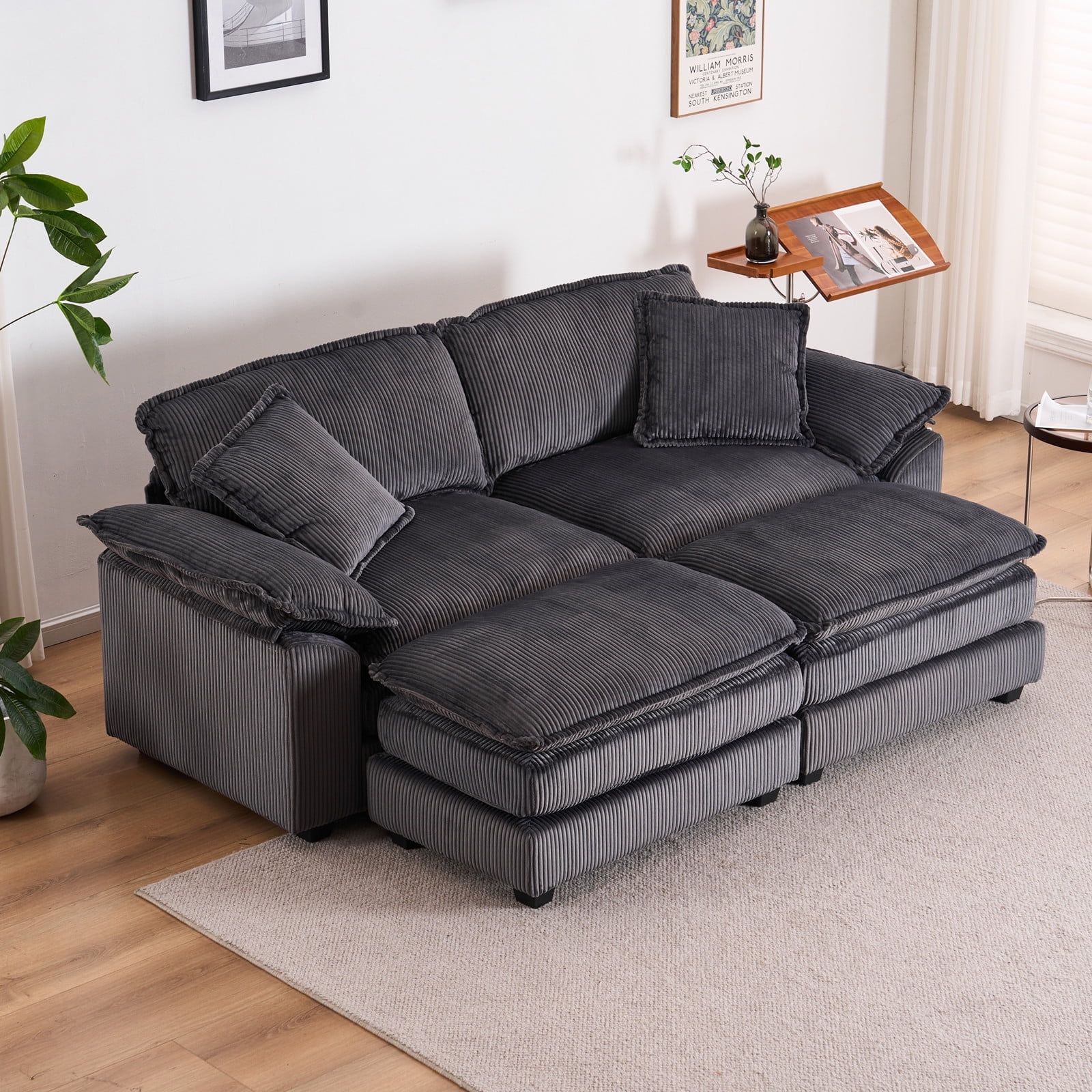 LITVZ 84" Stupendous Oversized Double Chaise Lounges Indoor, Comfy ...