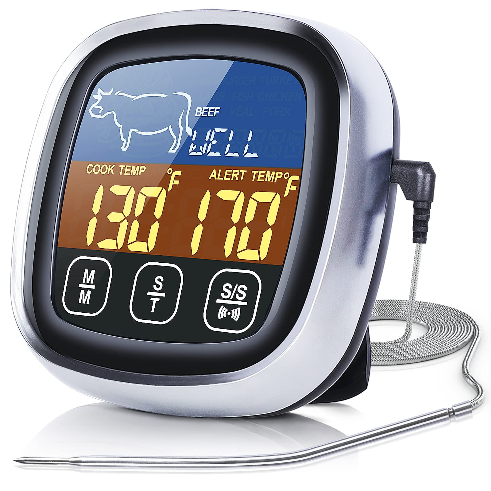 LIU Meat Thermometer, with Long Probe, Digital Meat Thermometer with ...