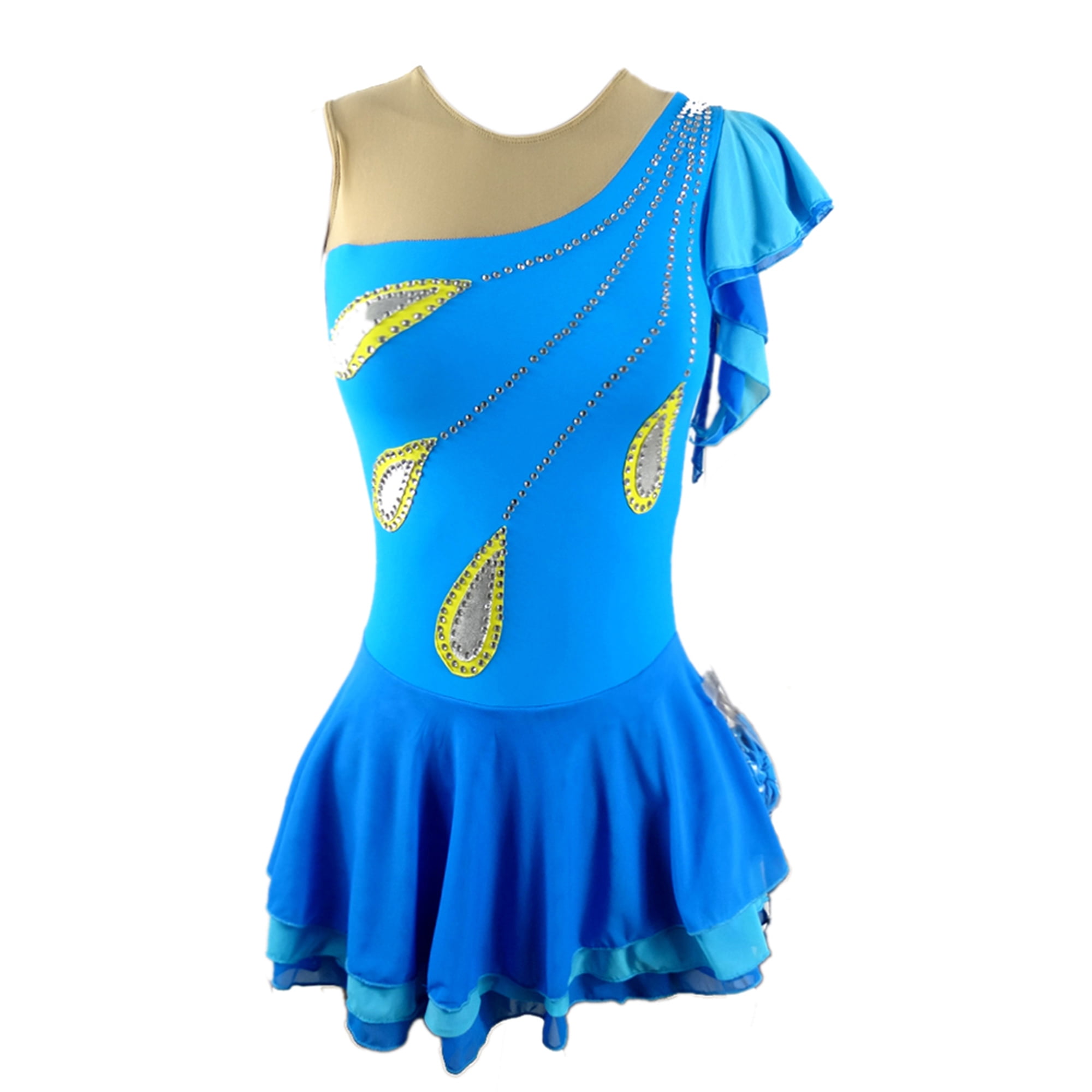 LIUHUO Blue Figure Skating Dress Snugly Close-fitting Exquisitely ...
