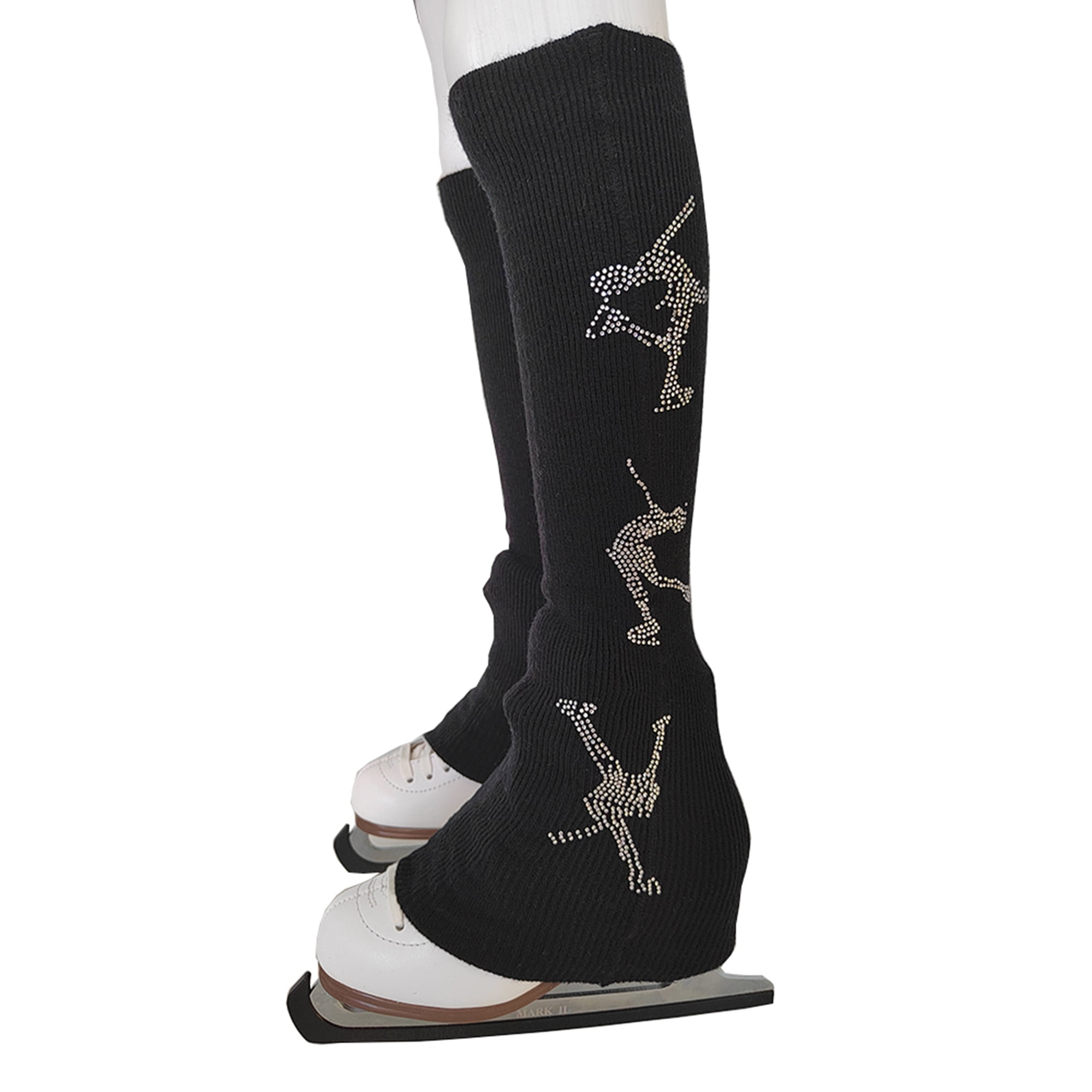 LIUHUO Figure Skating Leg Warmers Warm Stylish Straight Tube Design with Diamante for Women ...