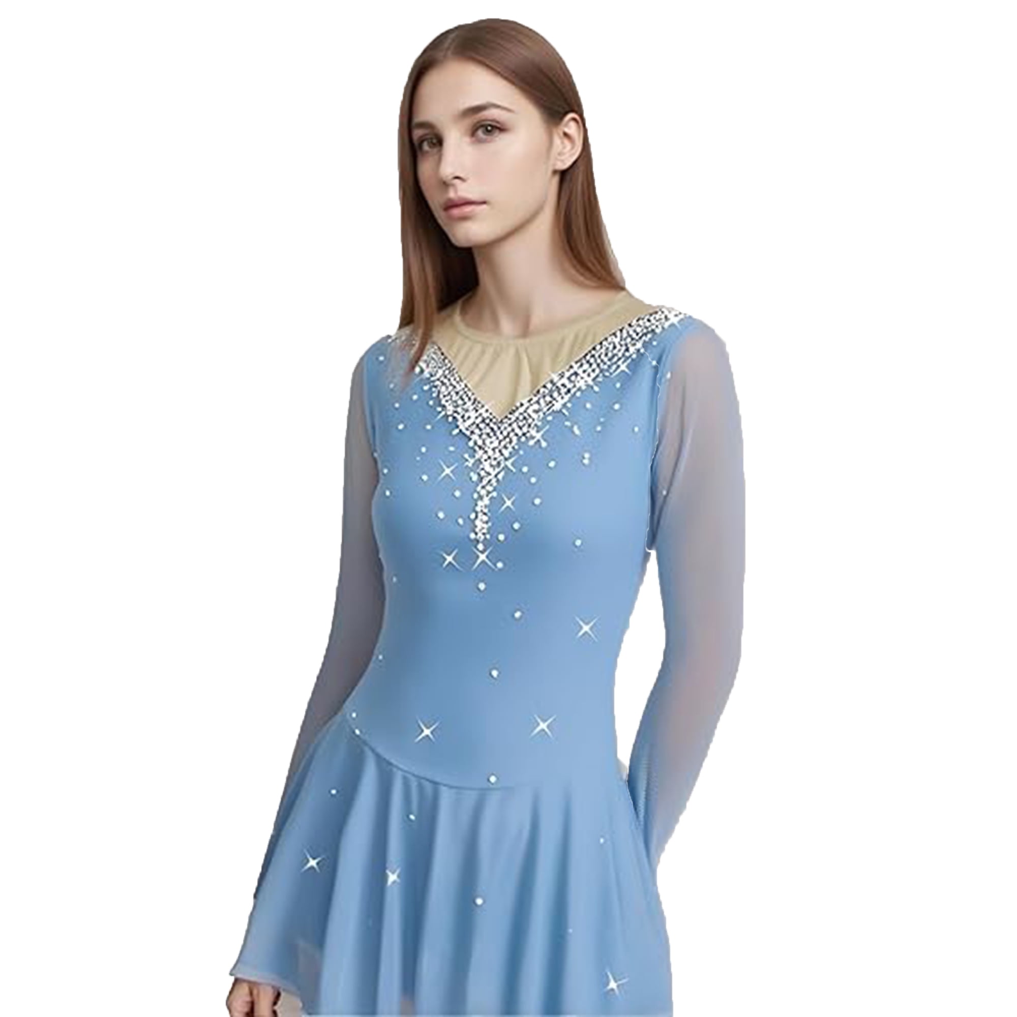 LIUHUO High-Elasticity Competition-Ready Ice Skate Dress Available in Multiple Colors with ...