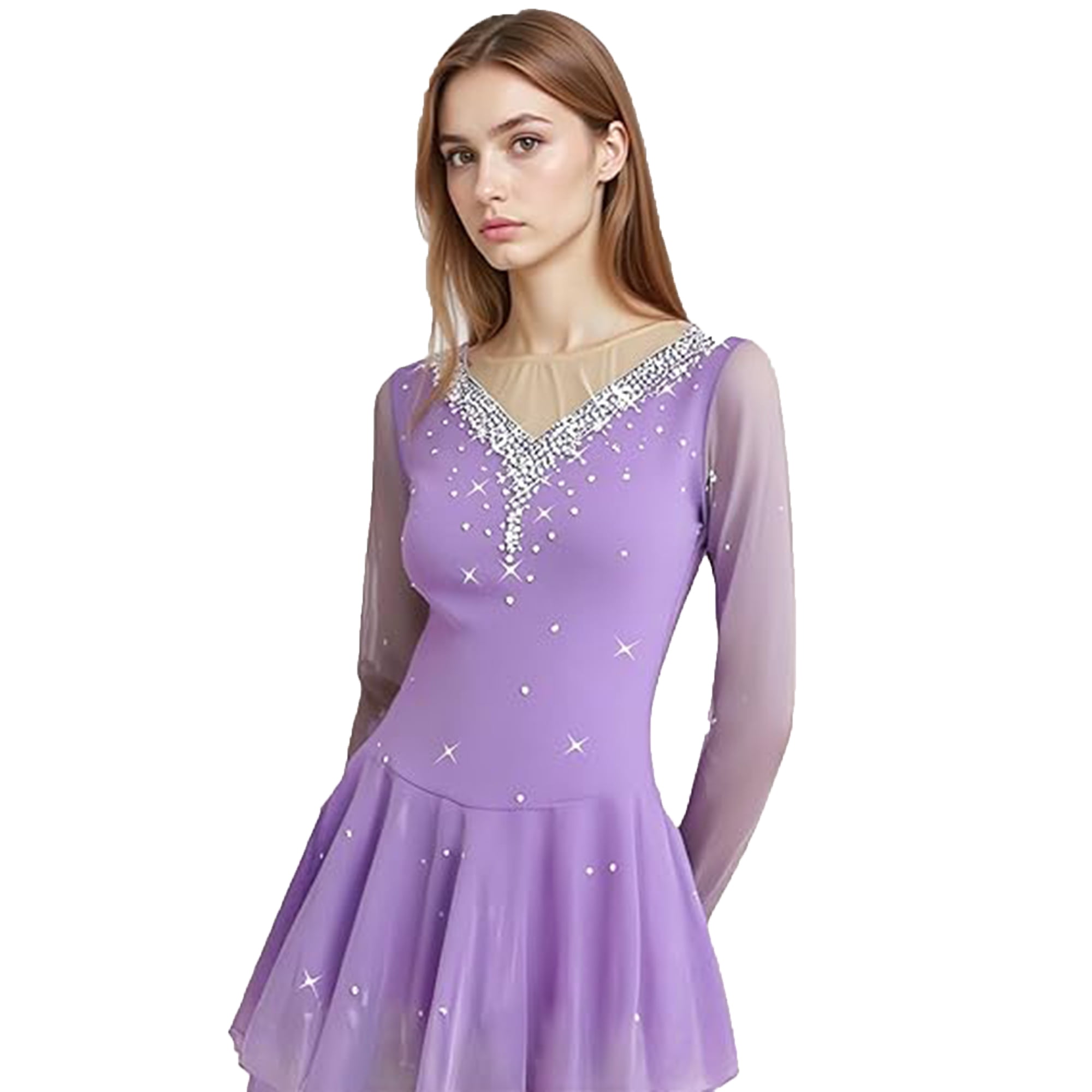 LIUHUO High-Elasticity Competition-Ready Ice Skate Dress Available in Multiple Colors with ...