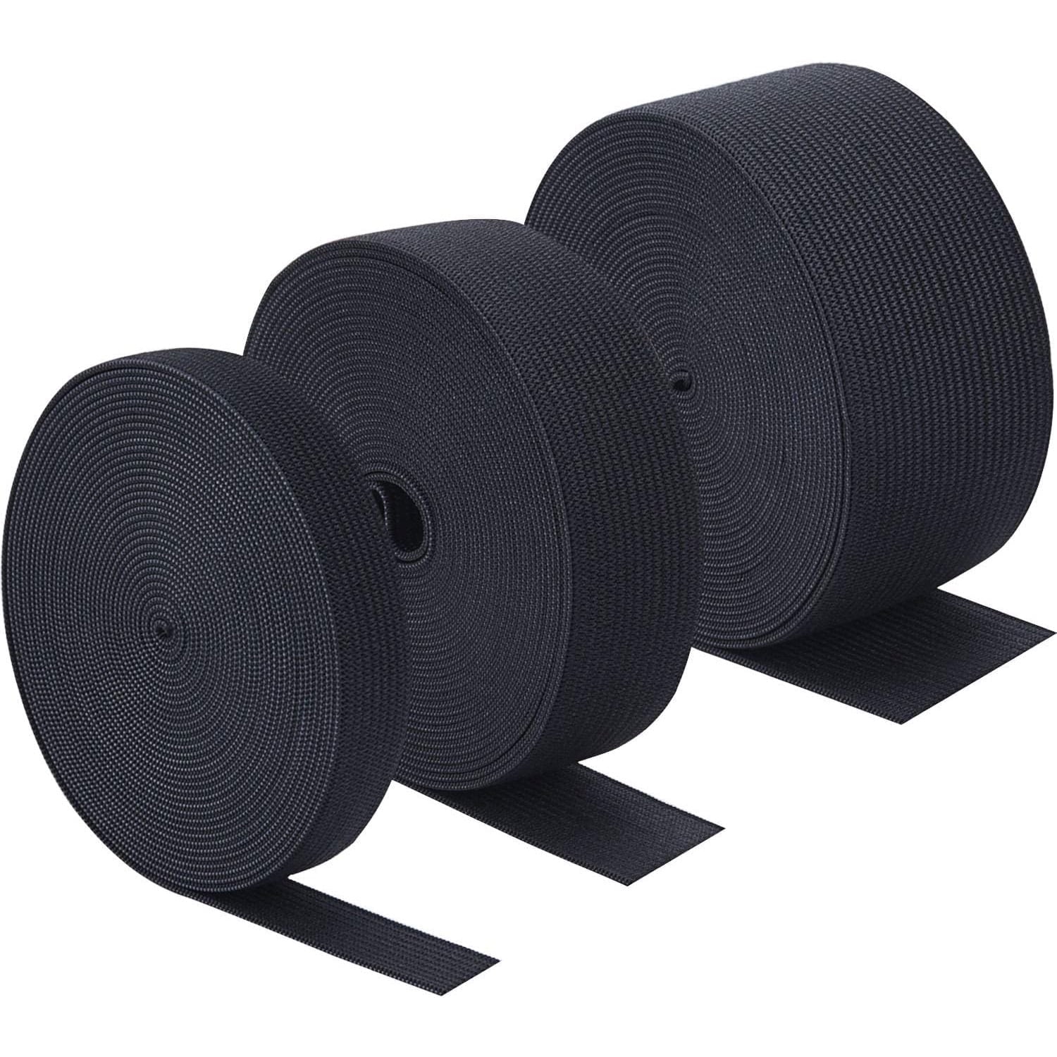 LIUJIABAO Sewing Elastic 3 Rolls Set - Black Elastic Band 0.6/1/1.4 ...