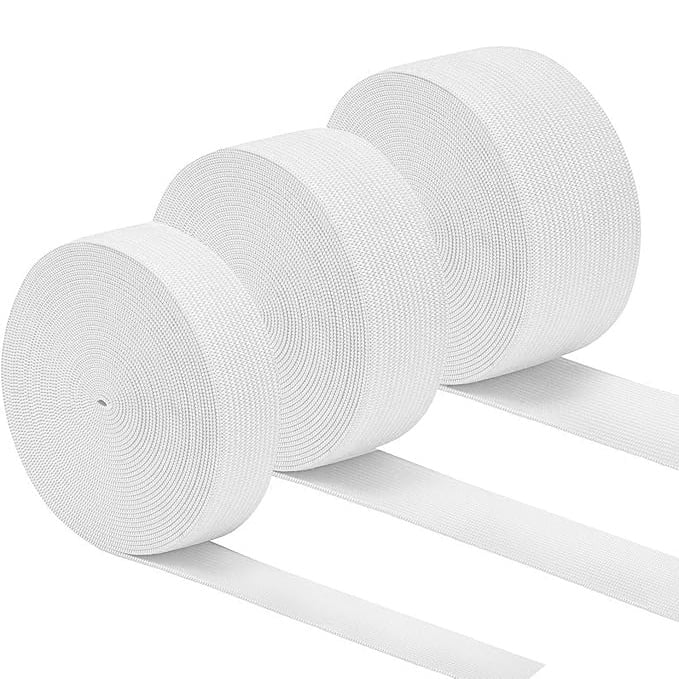 LIUJIABAO Sewing Elastic 3 Rolls Set - White Elastic Band 0.6/1/1.4 ...