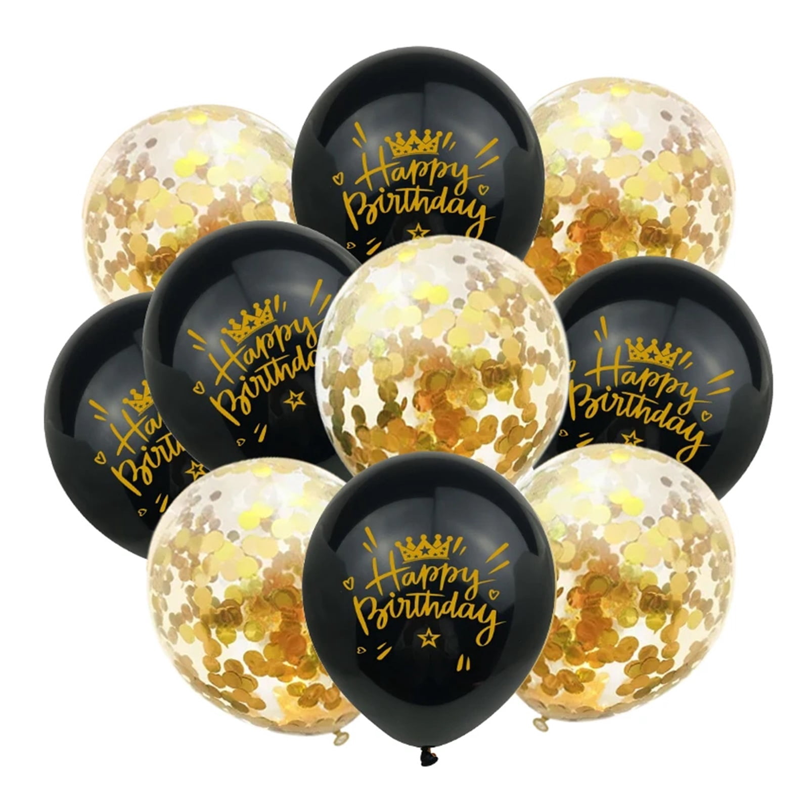 LIUJUAN 10Pcs/set Happy Birthday Latex Balloons 12inch Helium Confetti ...
