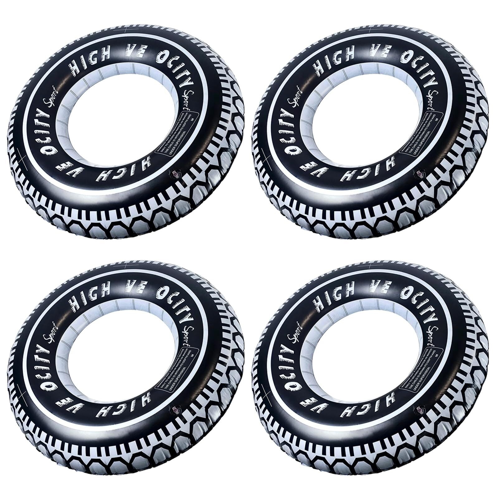 LIUJUAN 4 Pack Inflatable Tire Pool Float for Adults Inflatable 32 ...