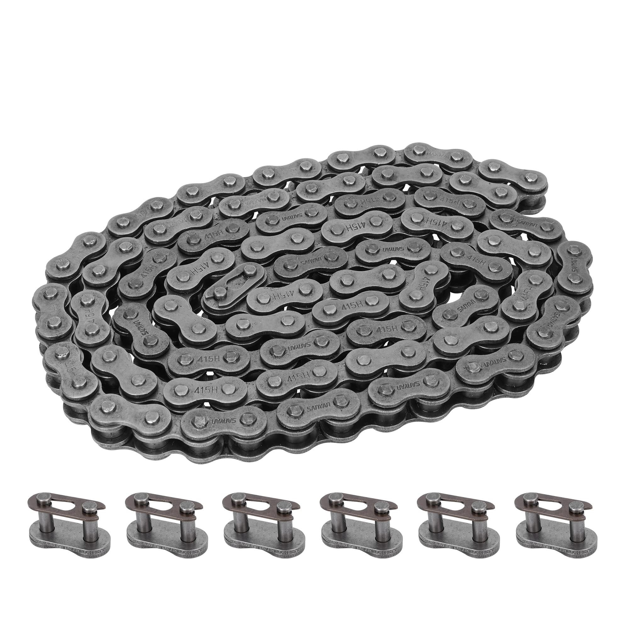 LIUJUAN 415H-110L Chain with Connector Links for 49cc 60cc 66cc 80cc 2-Stroke Engine ATV Mower ...