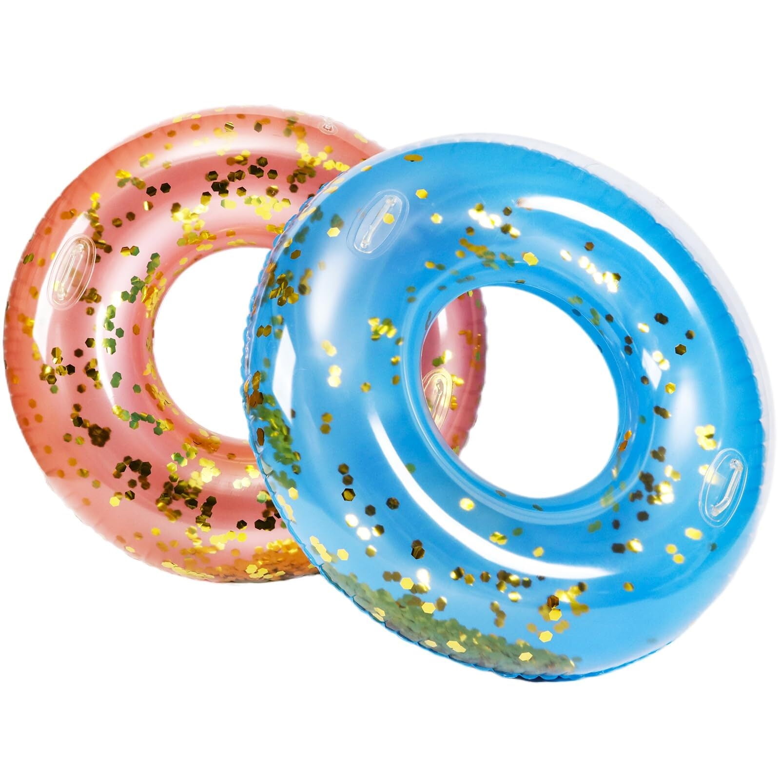 LIUJUAN 47 Inch Inflatable Pool Floats Adults- 2 Pack Blue Floaties ...