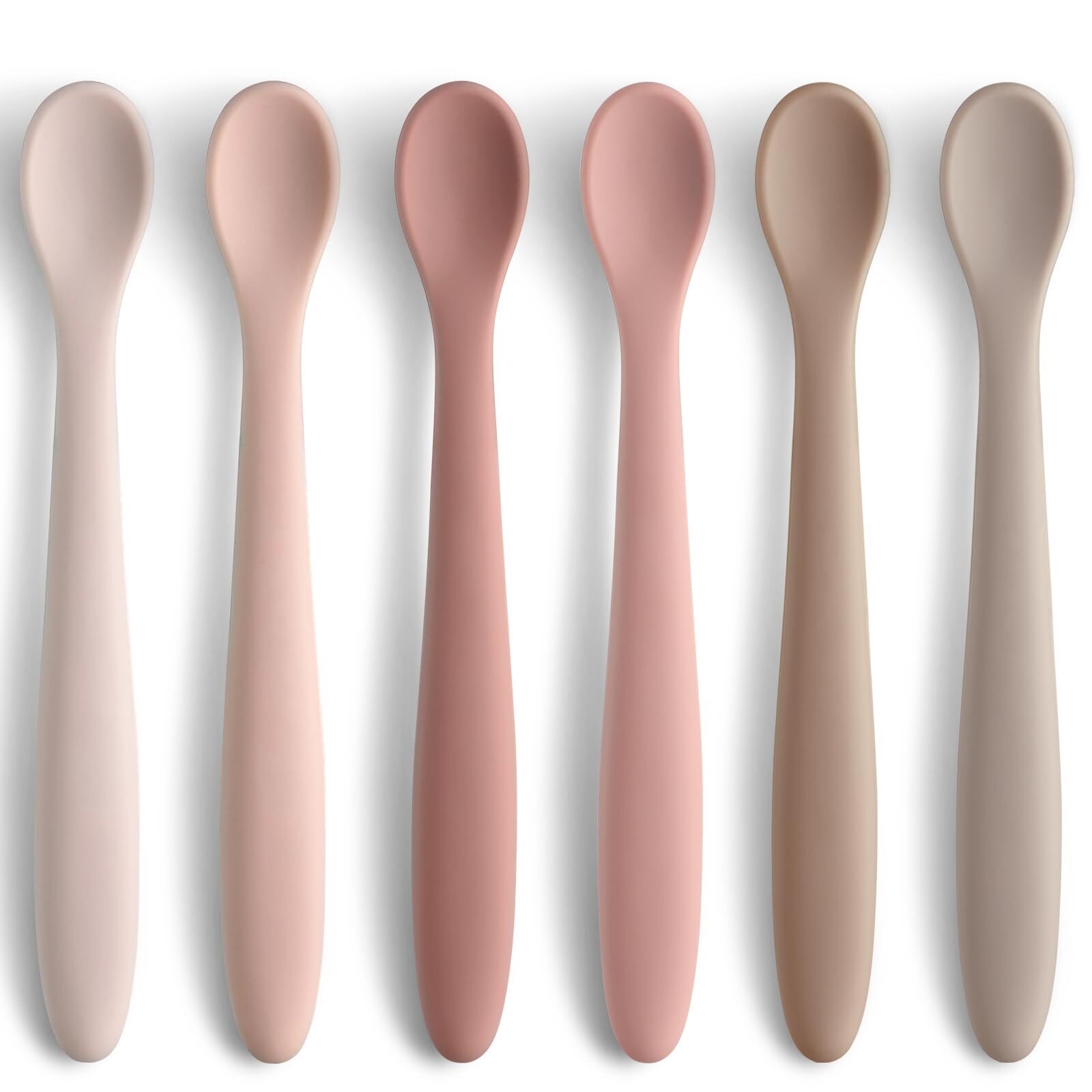 LIUJUAN 6-Piece Silicone Baby Feeding Spoons, Soft-Tip Easy on Gums I ...