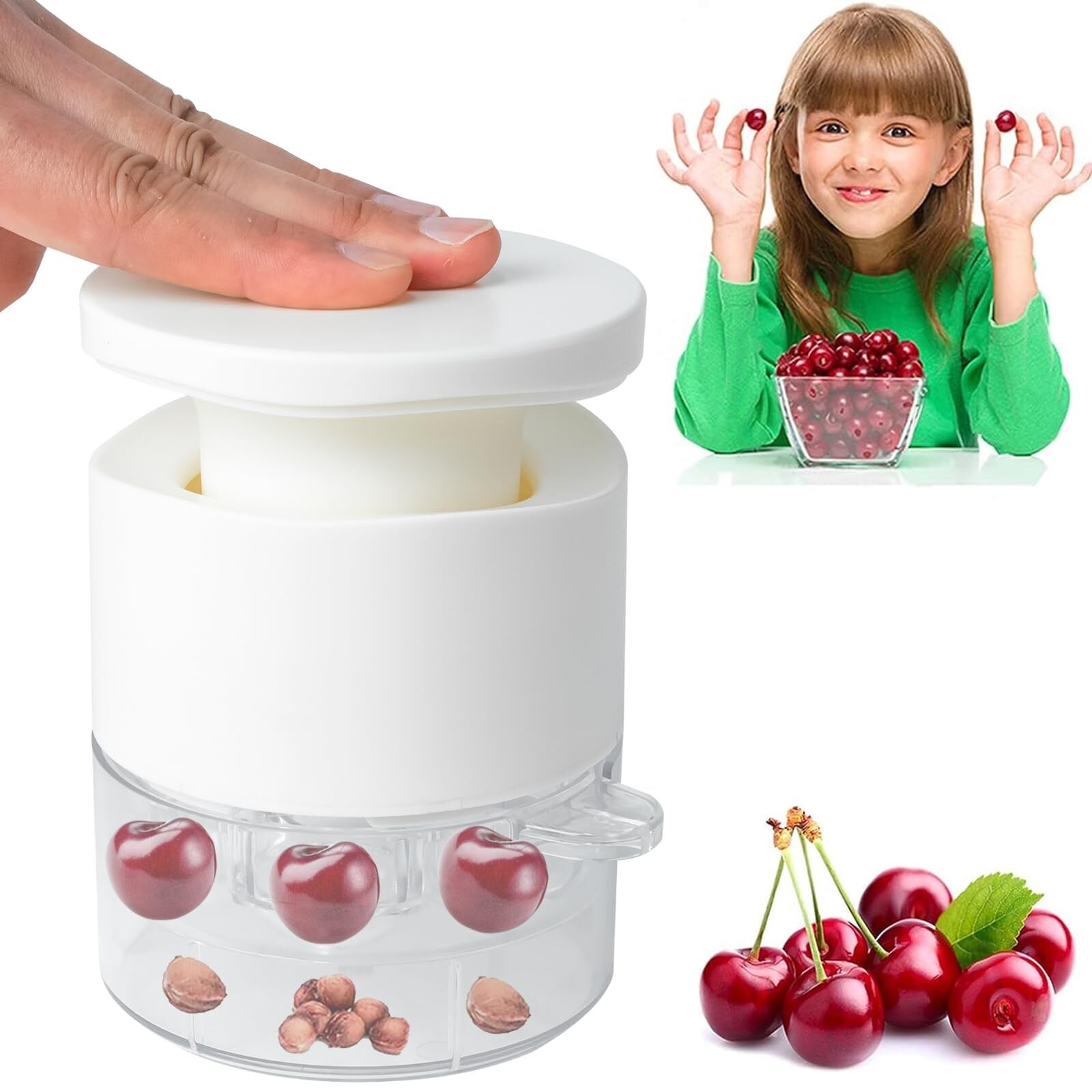 LIUJUAN Cherry Pitter Tool 7-in-1, Portable Cherries Seed Remover ...