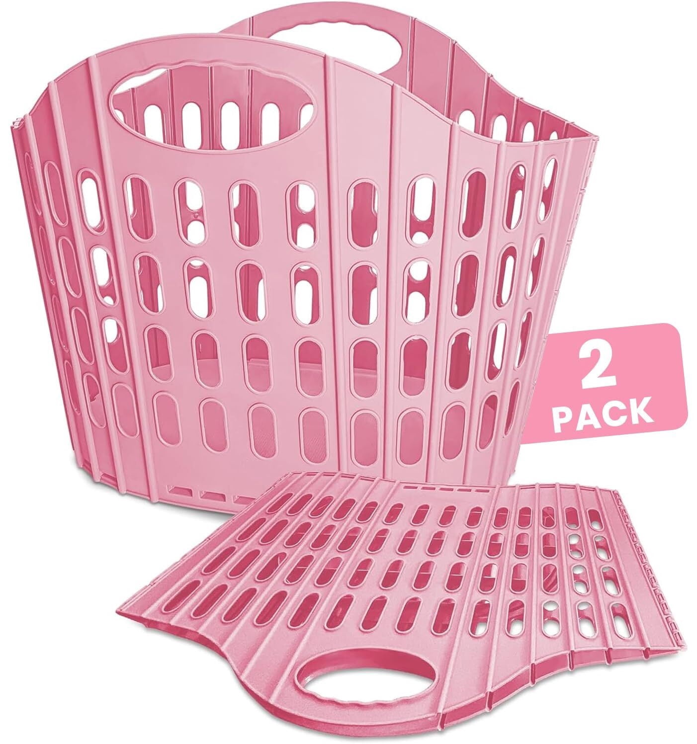 LIUJUAN Collapsible Plastic Laundry Basket with Carry Handle,Space ...