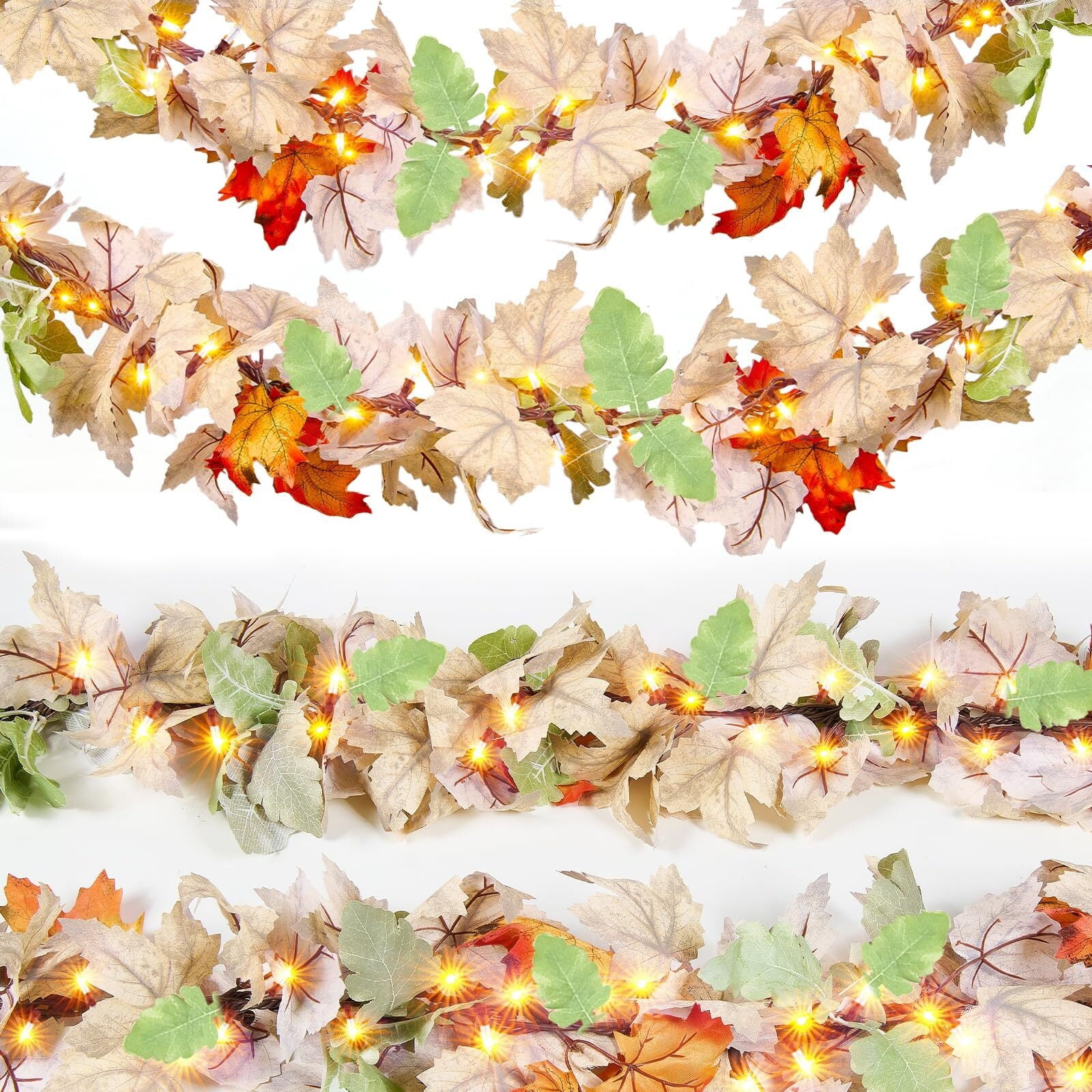 LIUJUAN Fall Decorations for Home Plug in Fall Lights with 50 Warm ...