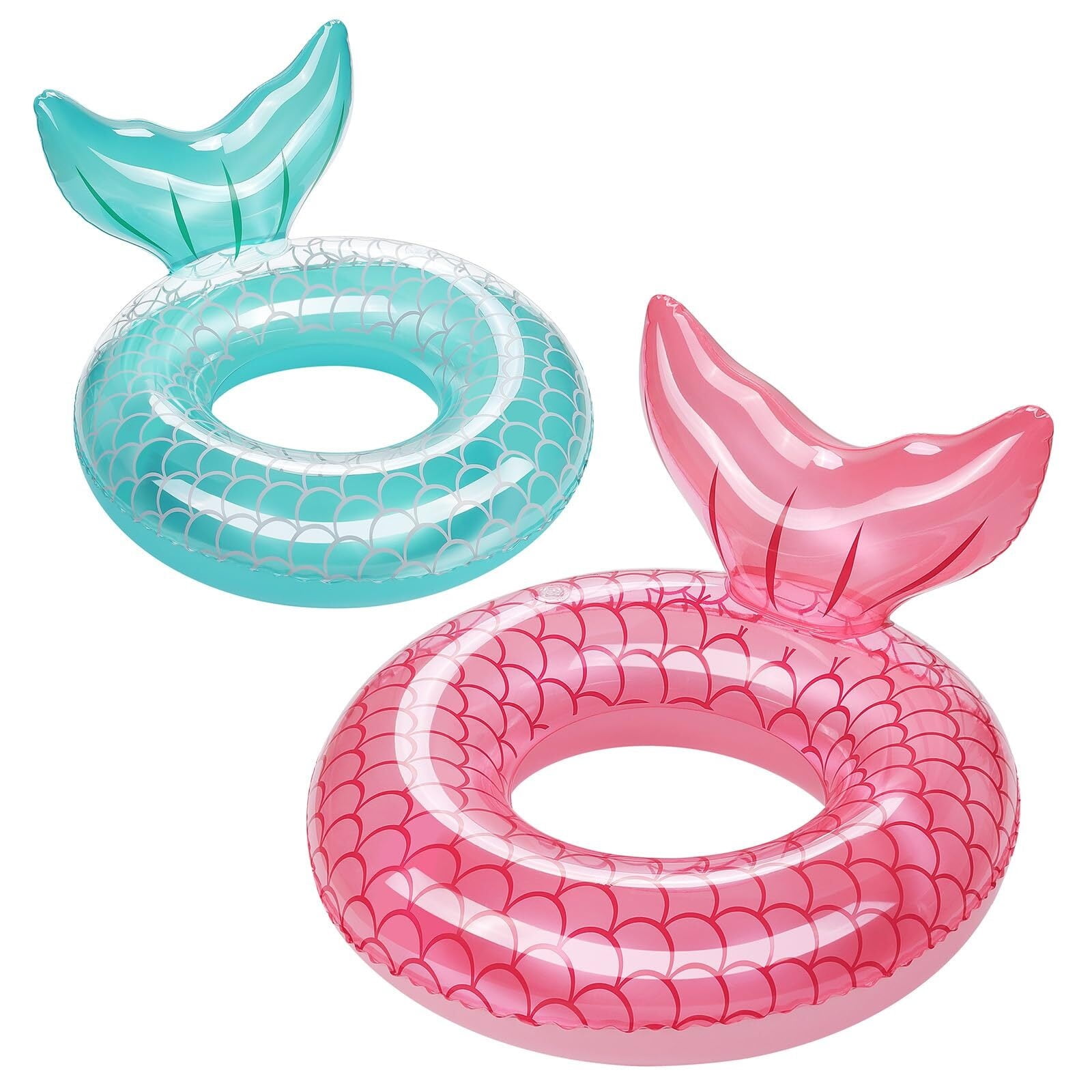 LIUJUAN Mermaid Pool Float, 2 Pack Mermaid Tail Shaped Pool Swimming ...