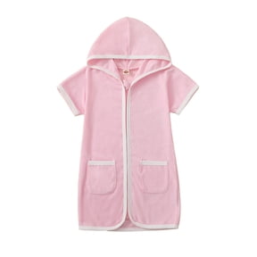 Pink Lemonade Girls Hooded Terry Swim Cover Up, Absorbent, Zipper, UV ...