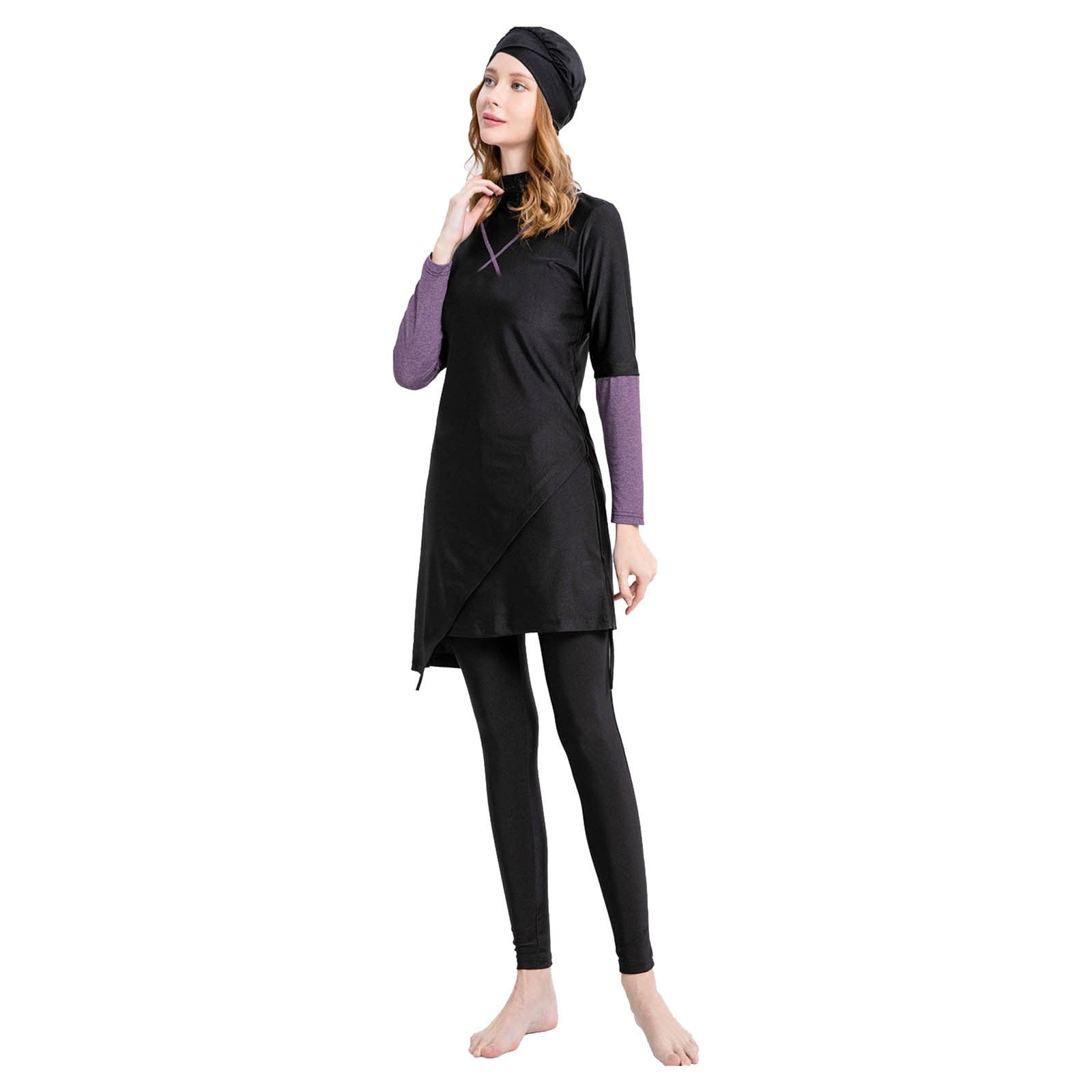 LIUJUNSHOP Women Modest Swimsuit Full Coverage Swimwear Hijab Swimming ...