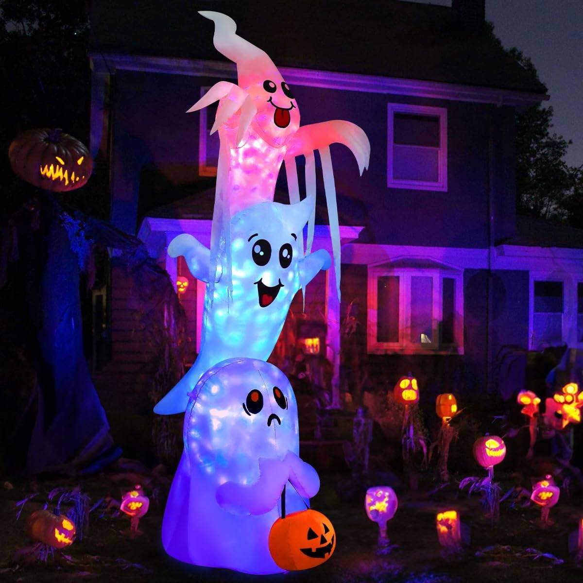 LIUYANG 9.8 FT High Halloween Inflatable Overlap Ghost Outdoor ...