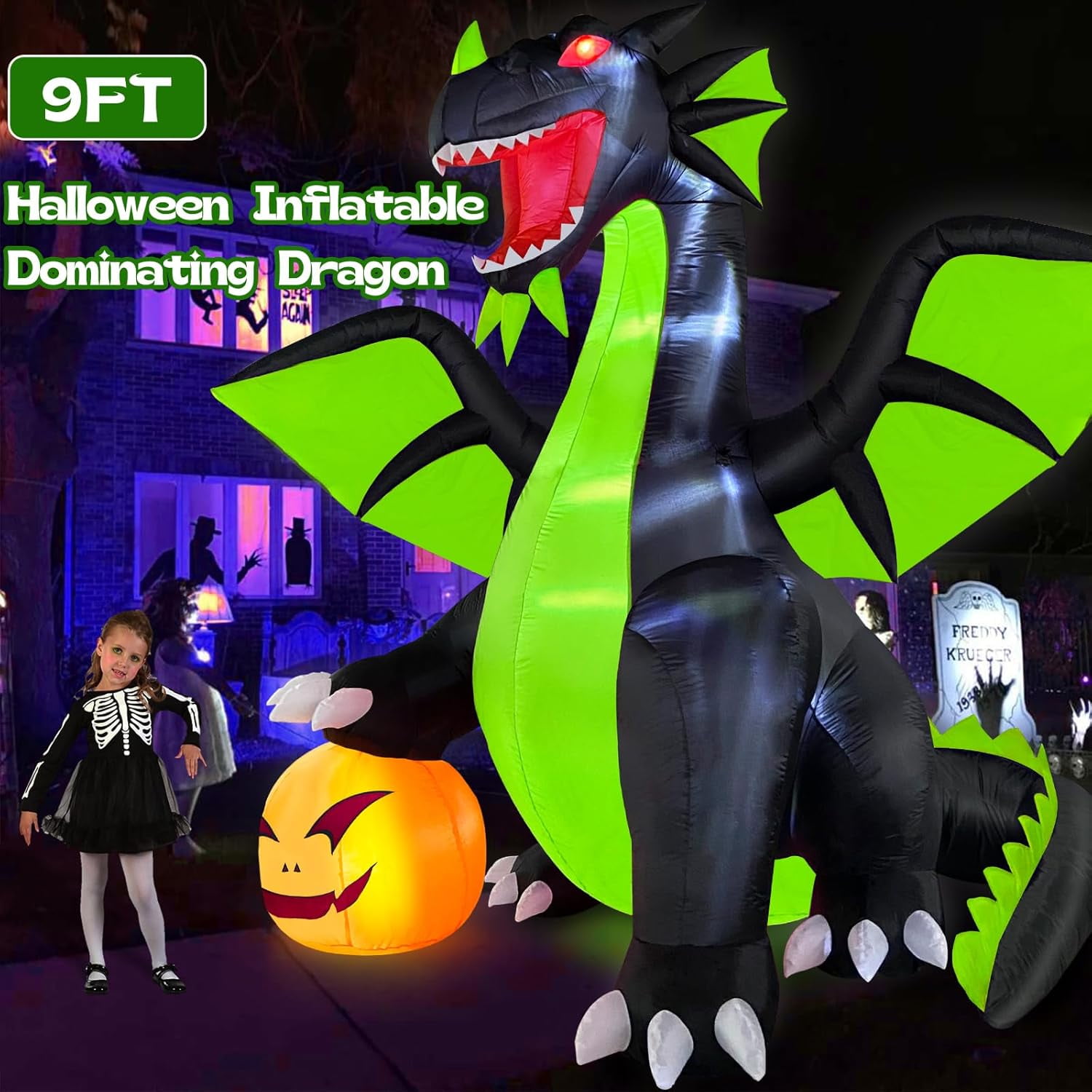 LIUYANG 9FT Halloween Inflatable Outdoor Decoration Blow Up Dominating ...