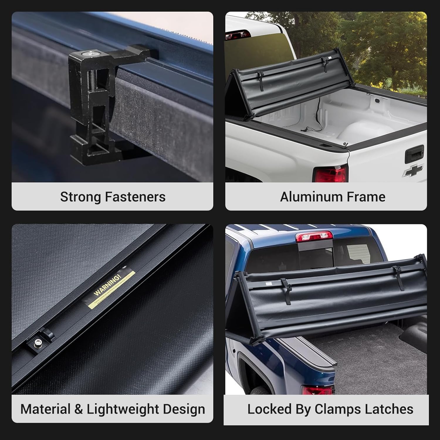 LIUYANG Truck Bed Cover for F-250/F-350/F-450 6.8ft,Soft Tri-Fold Truck ...