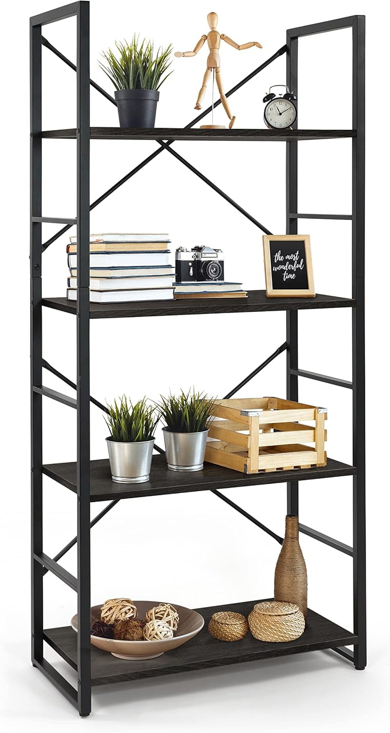 LIUYUDIY 2 Tier Small Bookshelf, 24 Inch Width Free Standing Shelf ...
