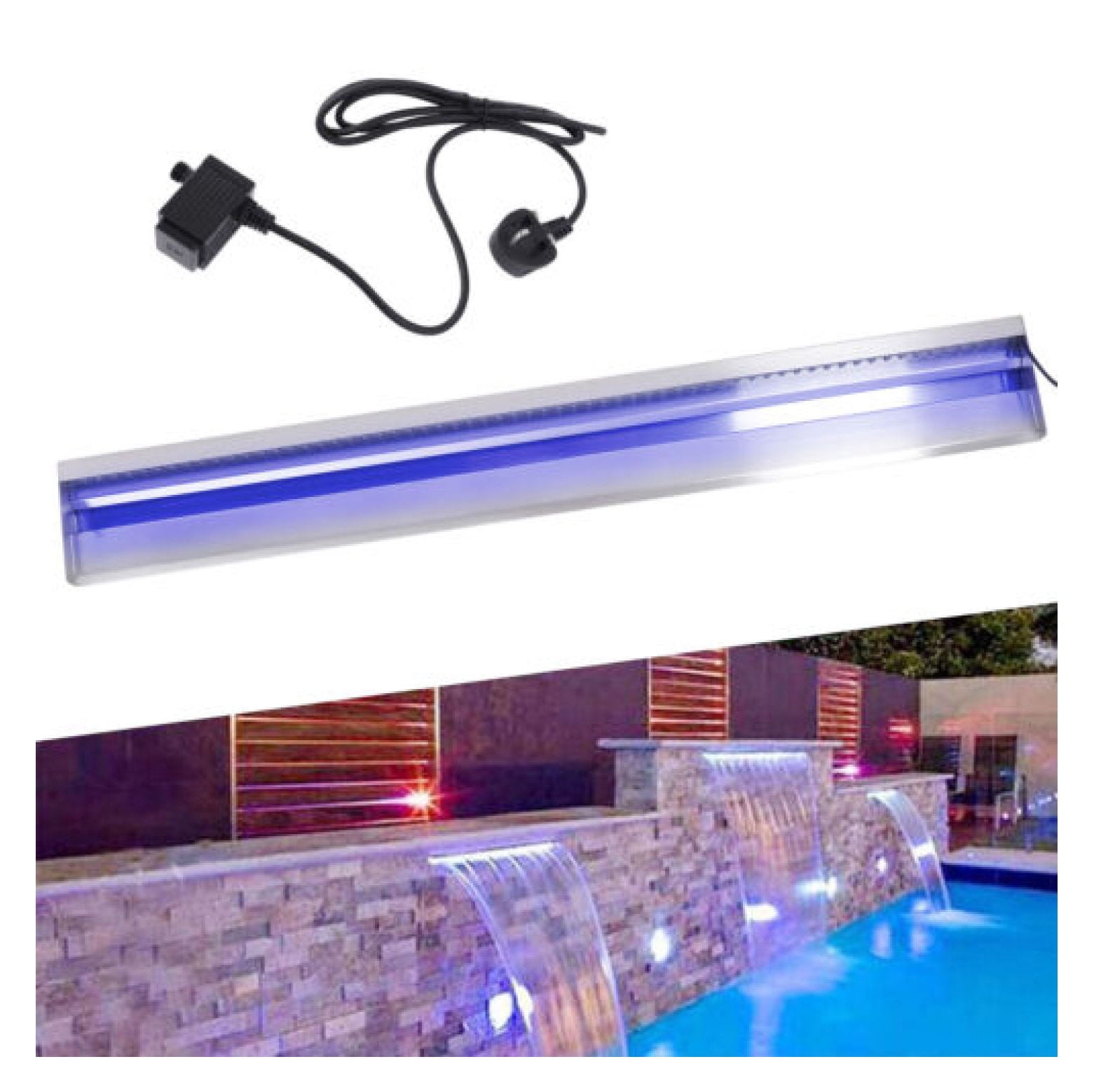 LIUYUDIY 35.4" Feature Pond Decor With LED Strip Light Waterfall Pool ...