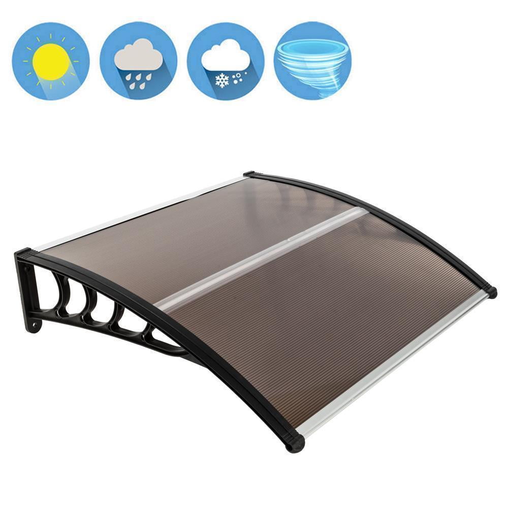 LIUYUDIY 40x120"/80"/40" Polycarbonate Window Door Awning Canopy ...